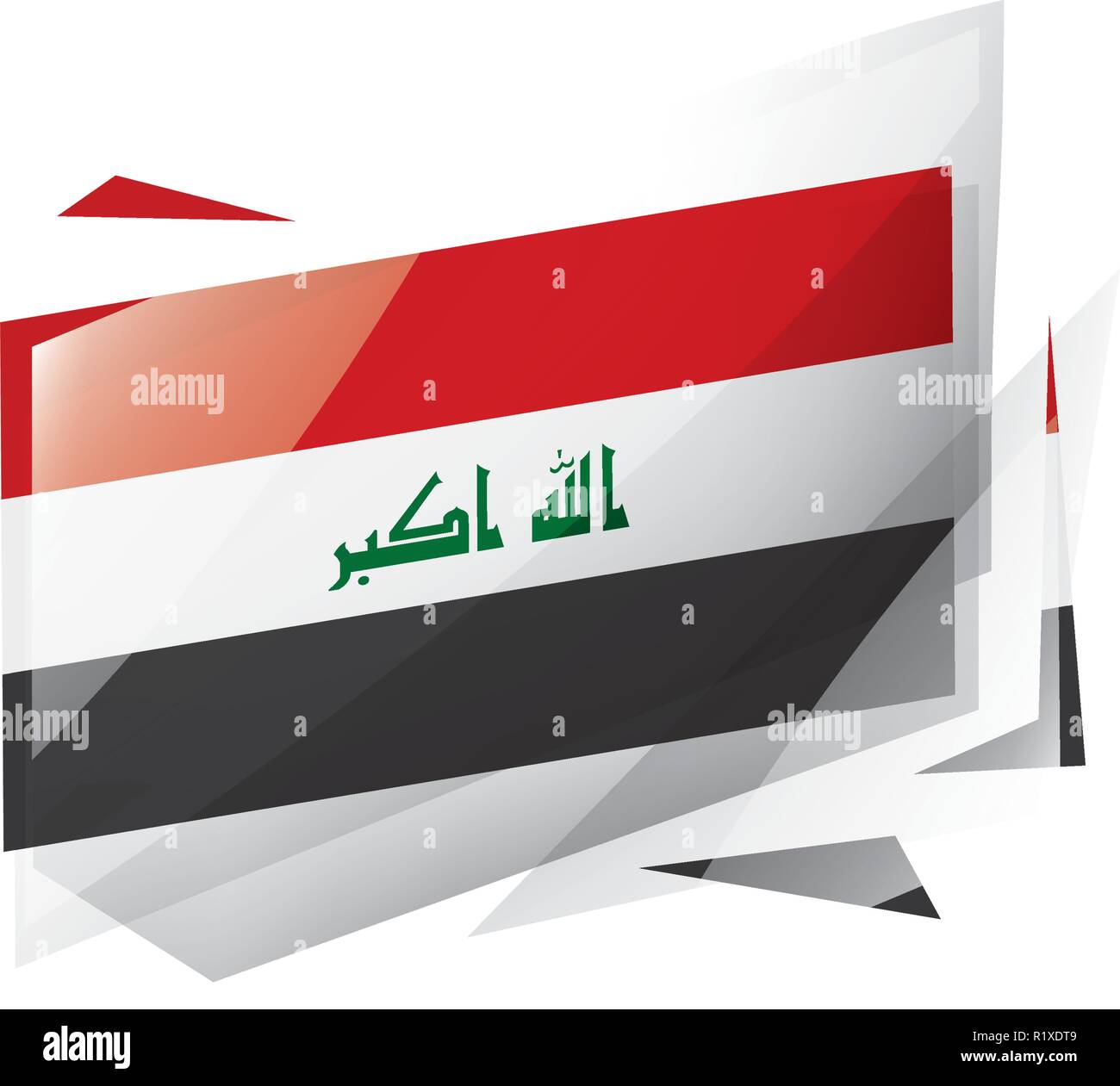 Iraqi flag, vector illustration on a white background Stock Vector ...