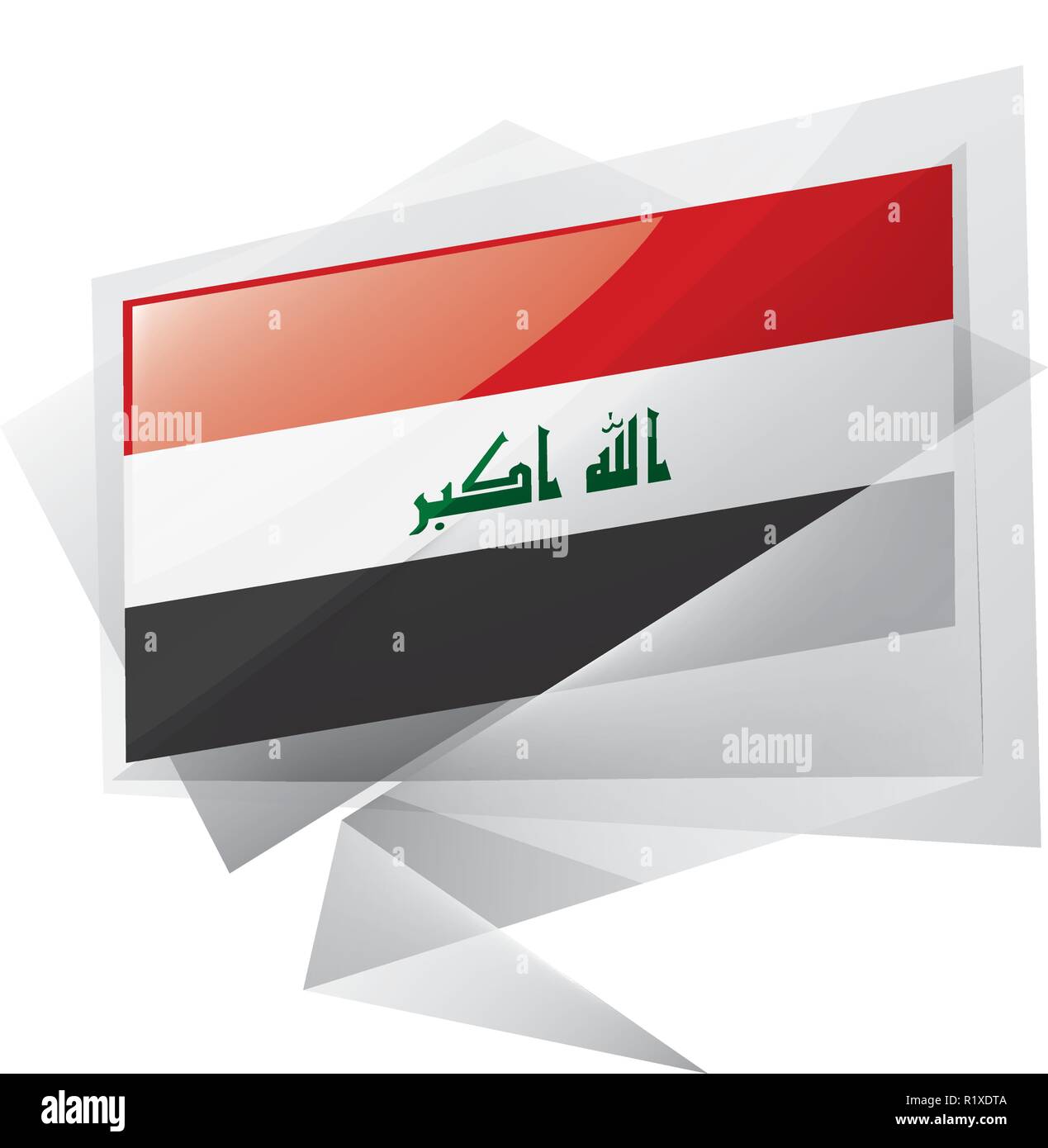 Iraqi flag, vector illustration on a white background Stock Vector ...