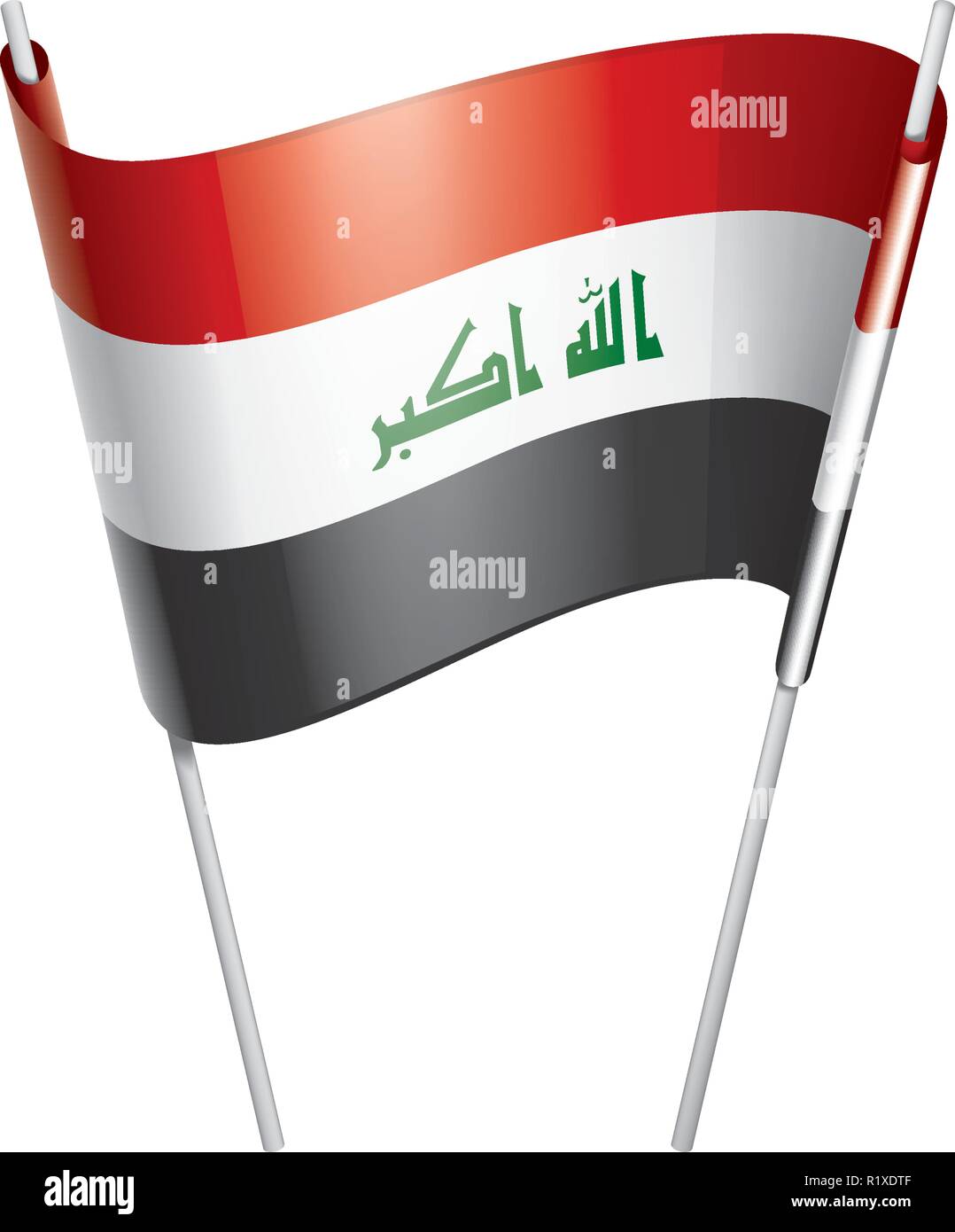 Iraqi flag, vector illustration on a white background Stock Vector ...