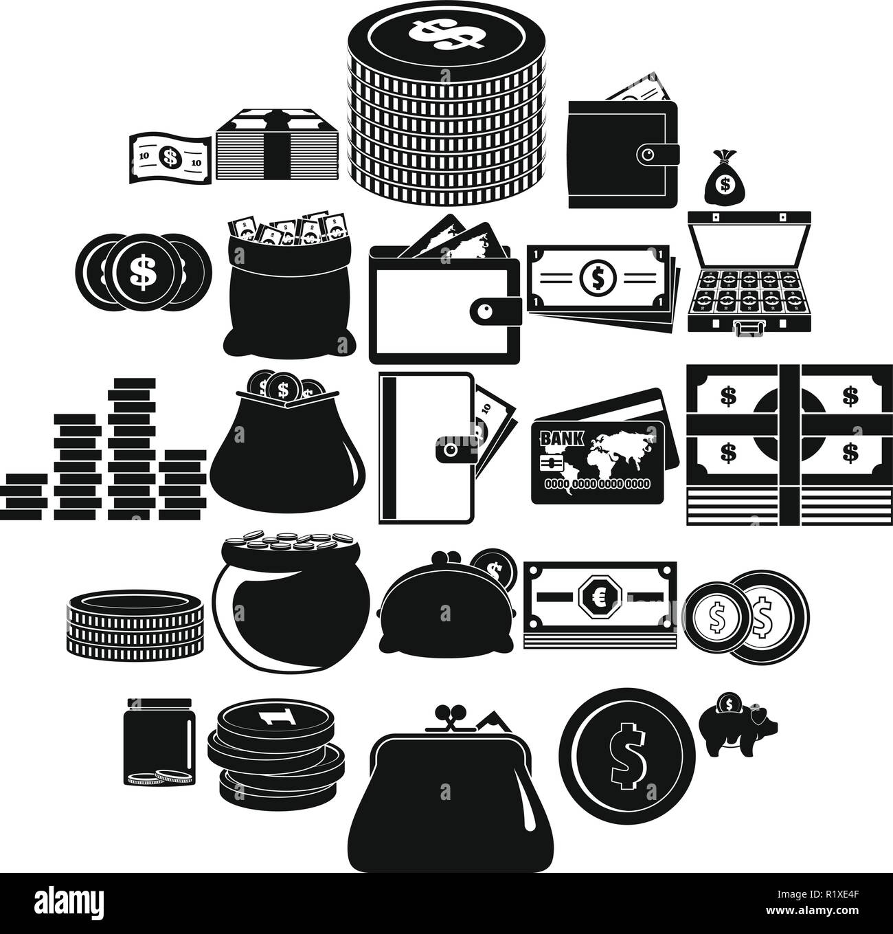 Money icons set. Simple illustration of 25 money vector icons for web ...