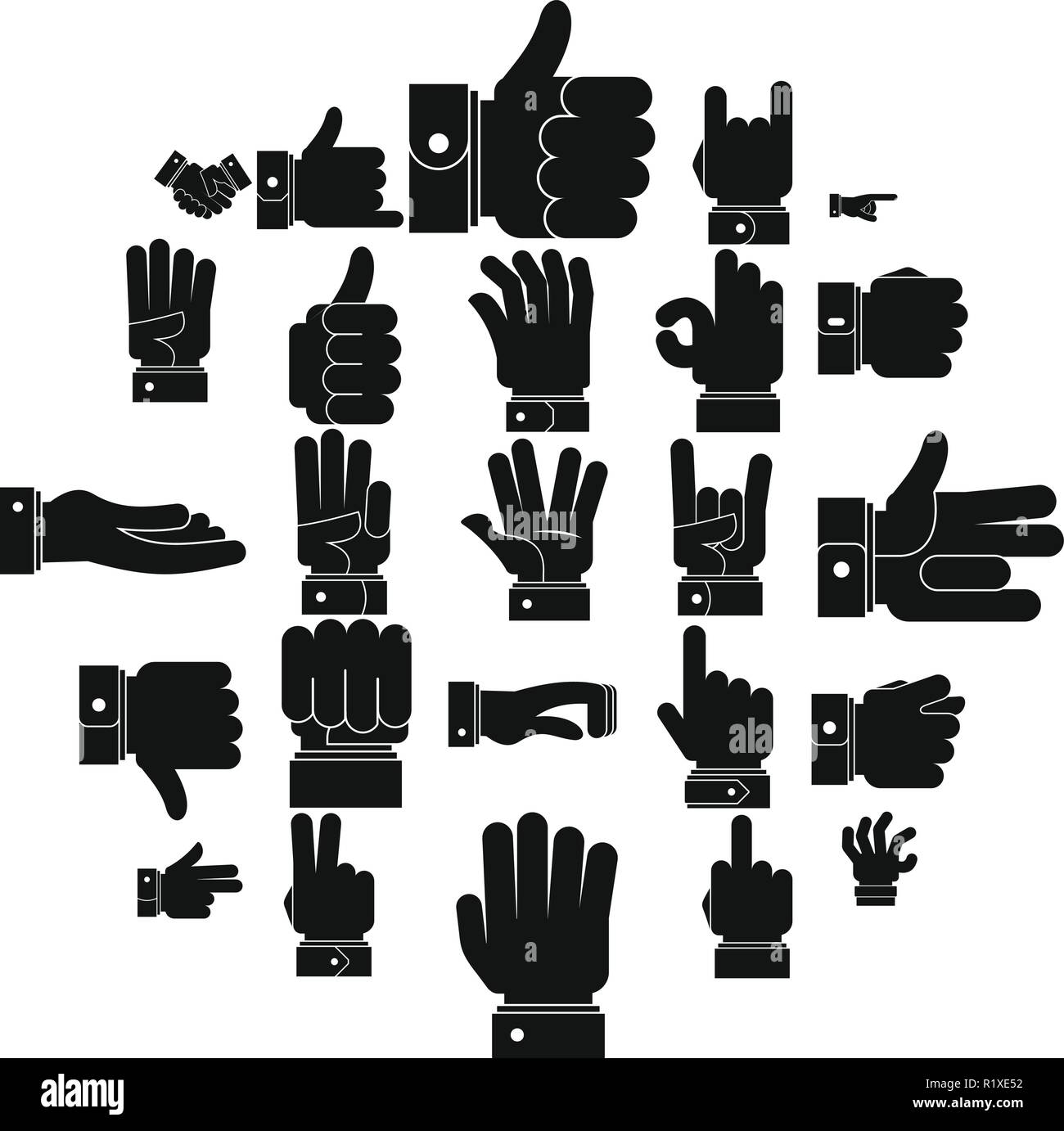 Gesture icons set. Simple illustration of 25 gesture vector icons for ...