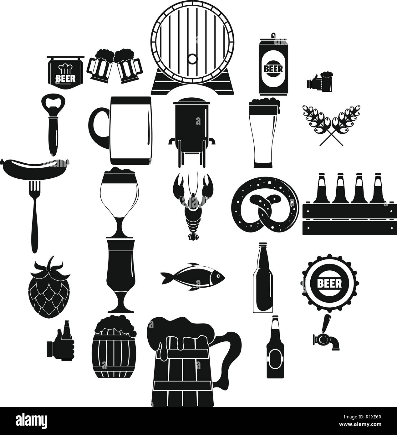 Beer icons set. Simple illustration of 25 beer vector icons for web ...