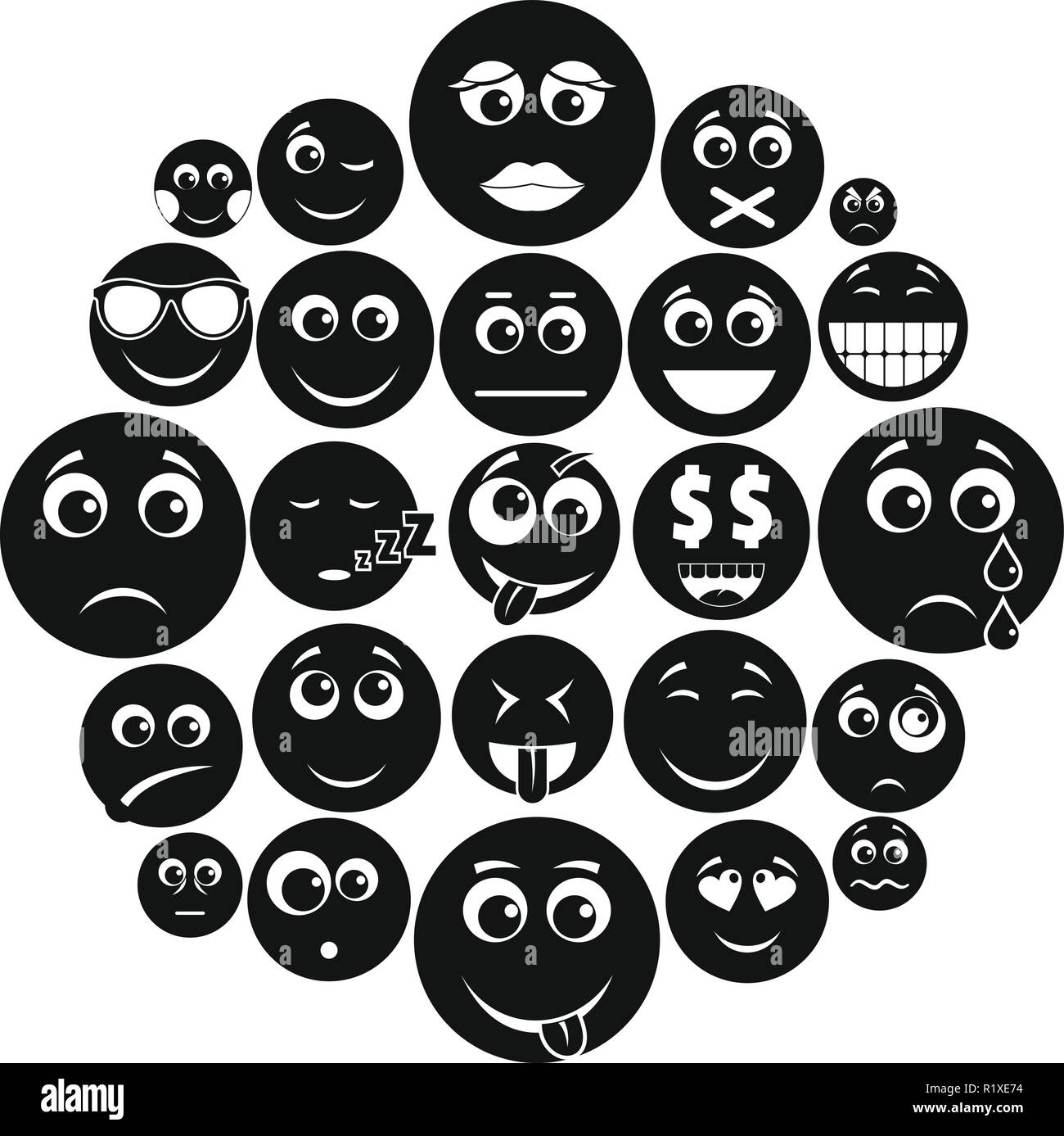 Smile icon set. Simple illustration of 50 smile vector icons for web ...
