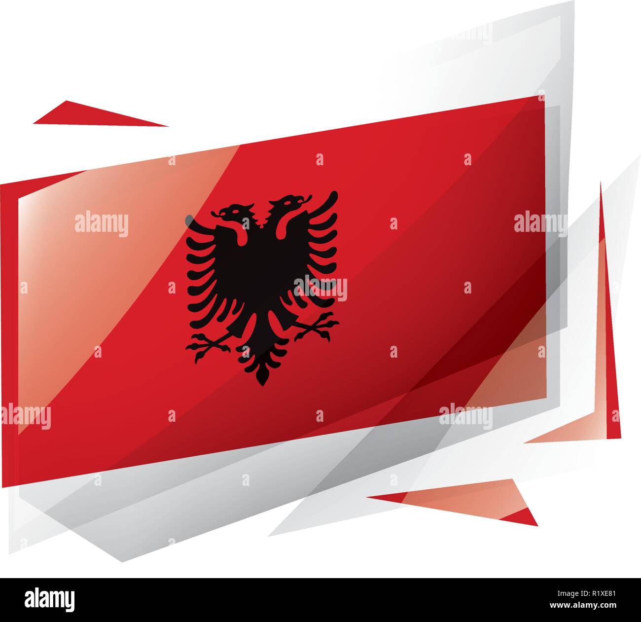 Albania flag, vector illustration on a white background Stock Vector ...