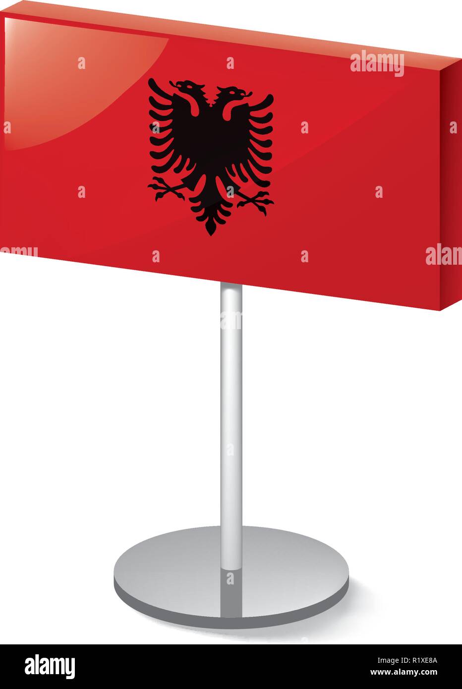 Albania flag, vector illustration on a white background Stock Vector ...