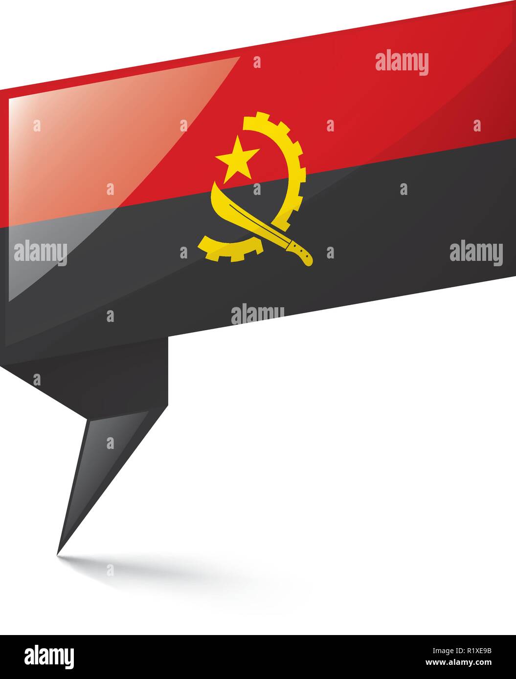 Angola flag, vector illustration on a white background Stock Vector ...