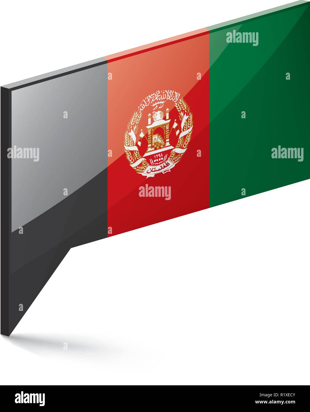 Afghanistan flag, vector illustration on a white background Stock ...