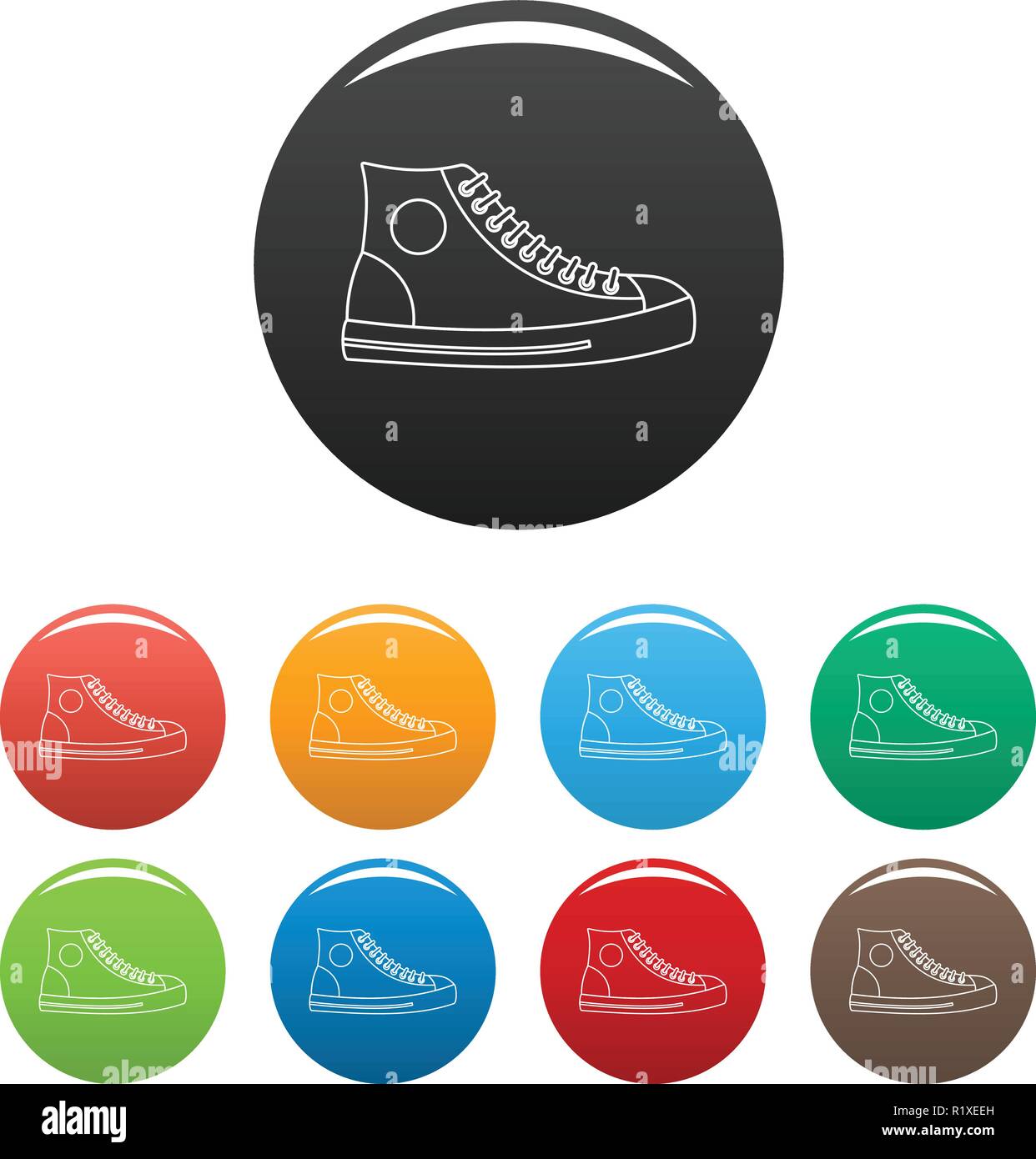 Men shoe icons color set isolated on white background for any web ...