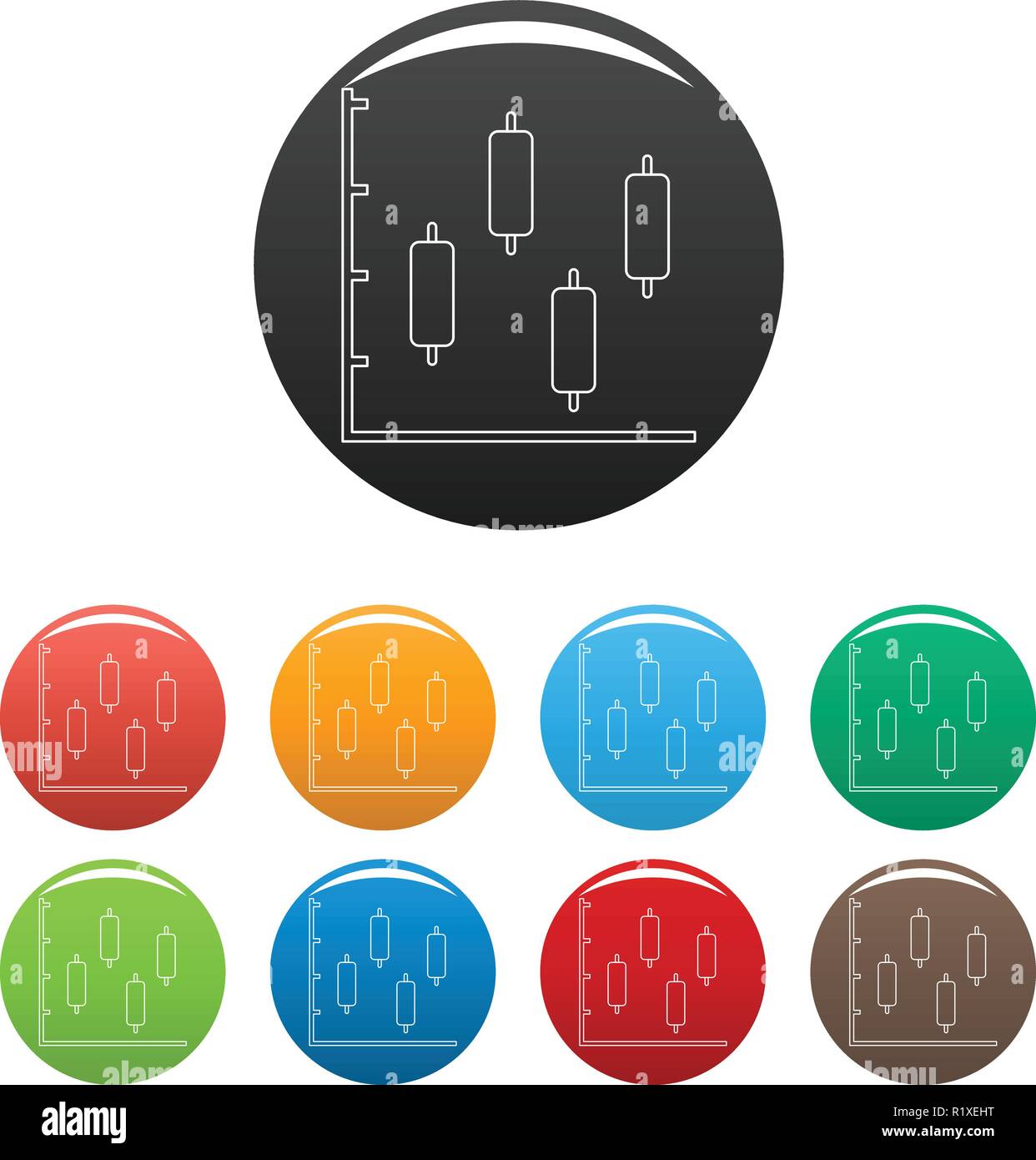 New diagram icons color set isolated on white background for any web ...