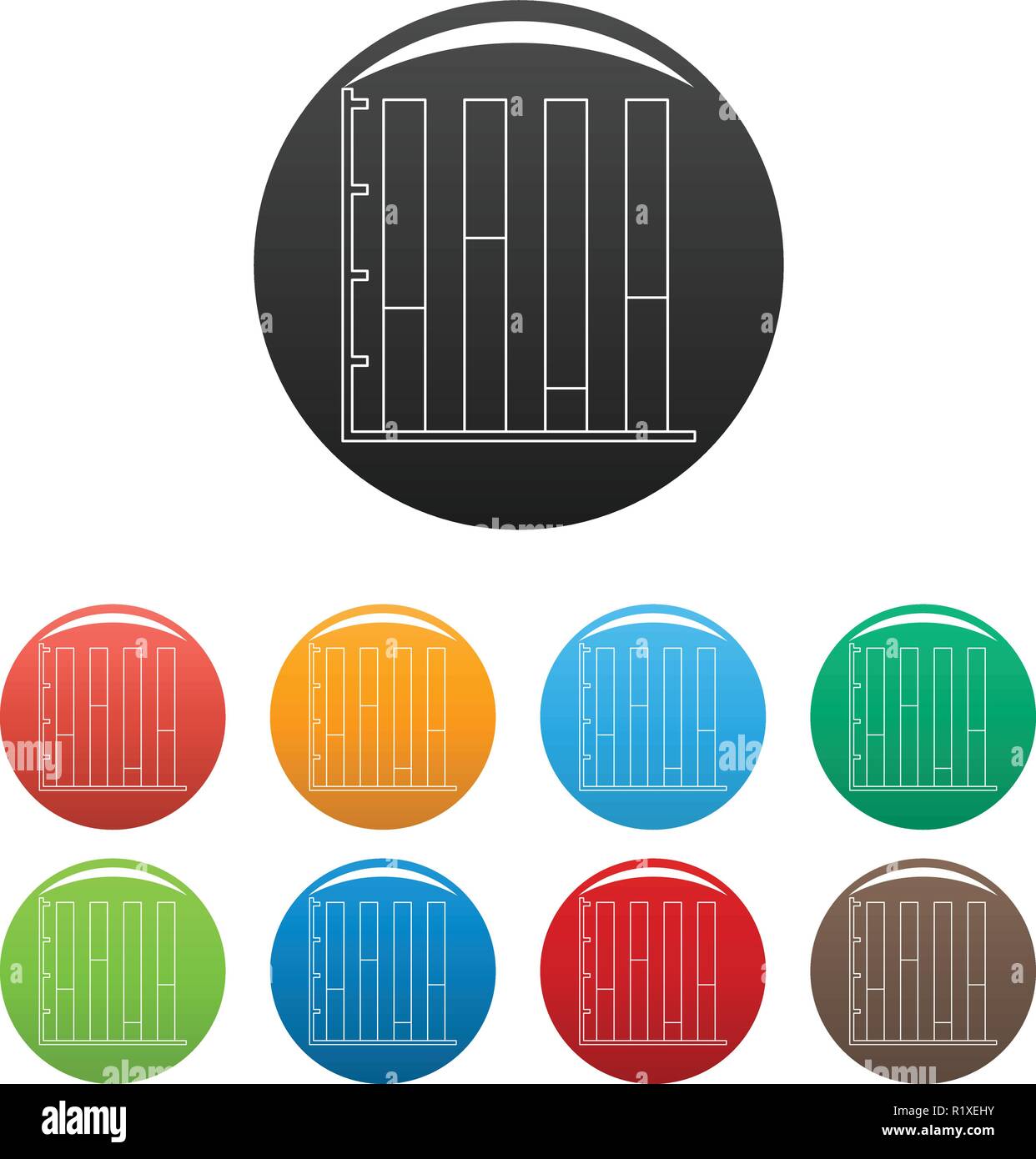 New chart icons color set isolated on white background for any web ...