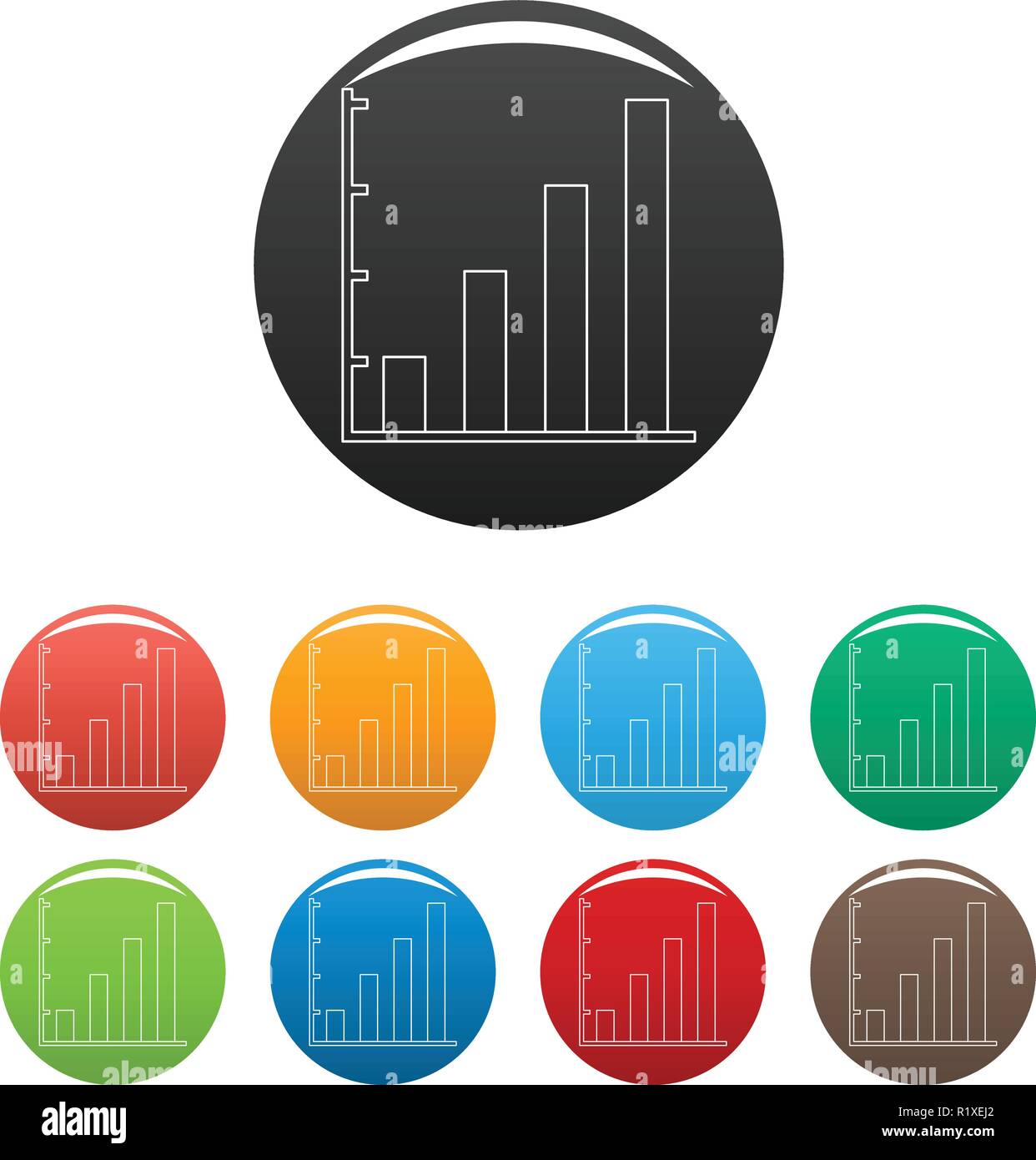 Finance chart icons color set isolated on white background for any web ...
