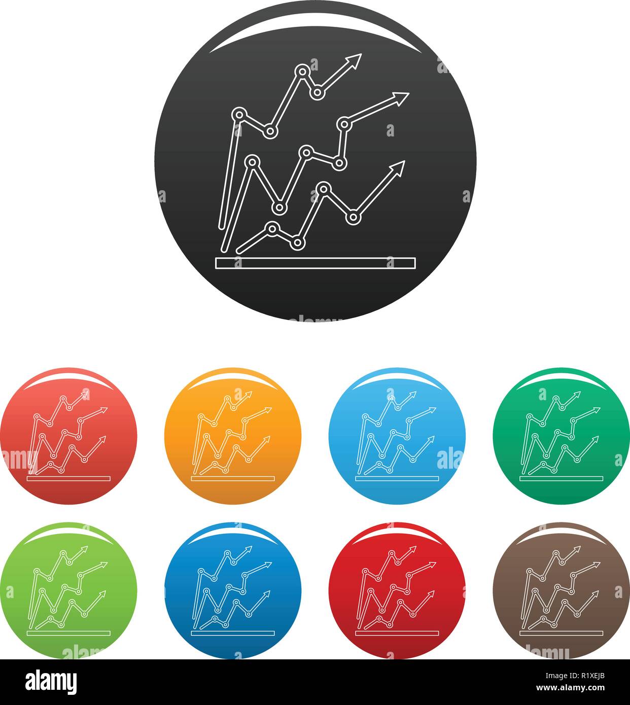 Chart icons color set isolated on white background for any web design ...