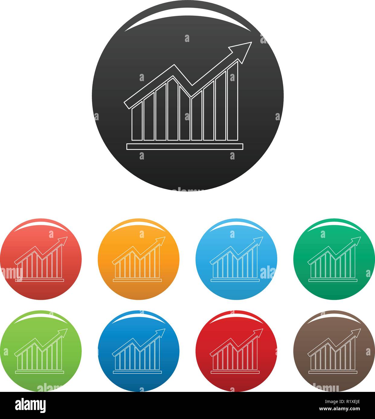Best graph icons color set isolated on white background for any web ...