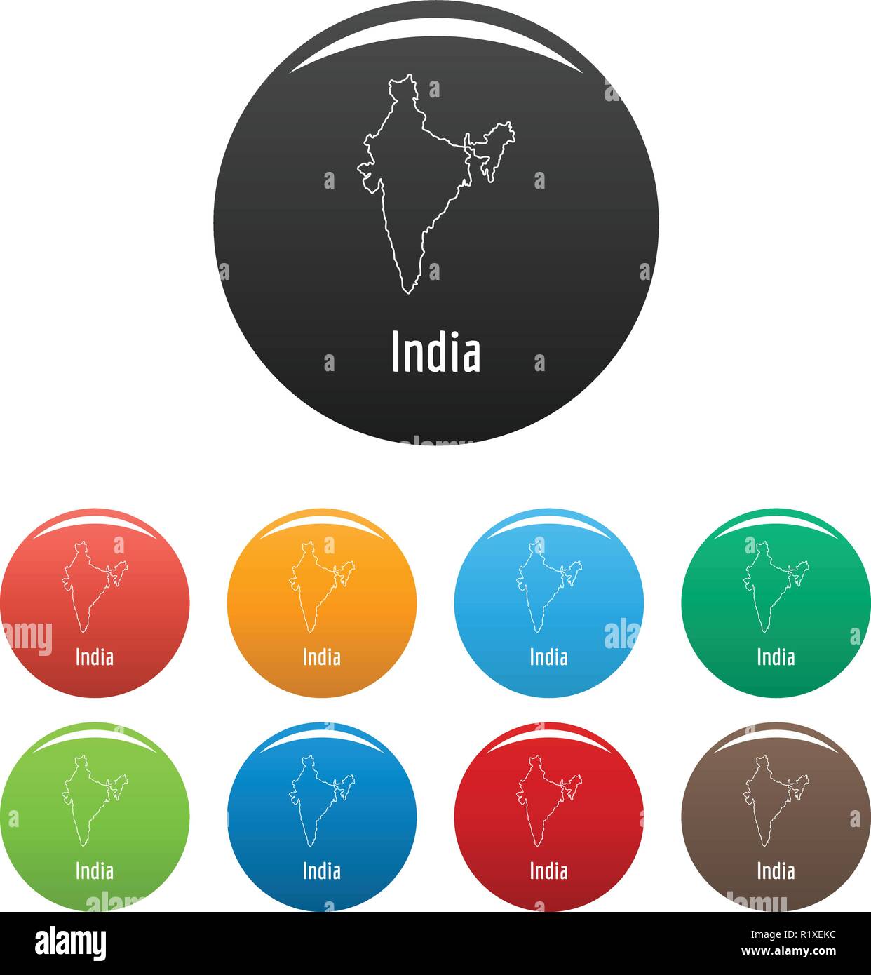 India map thin line. Simple illustration of India map vector isolated ...