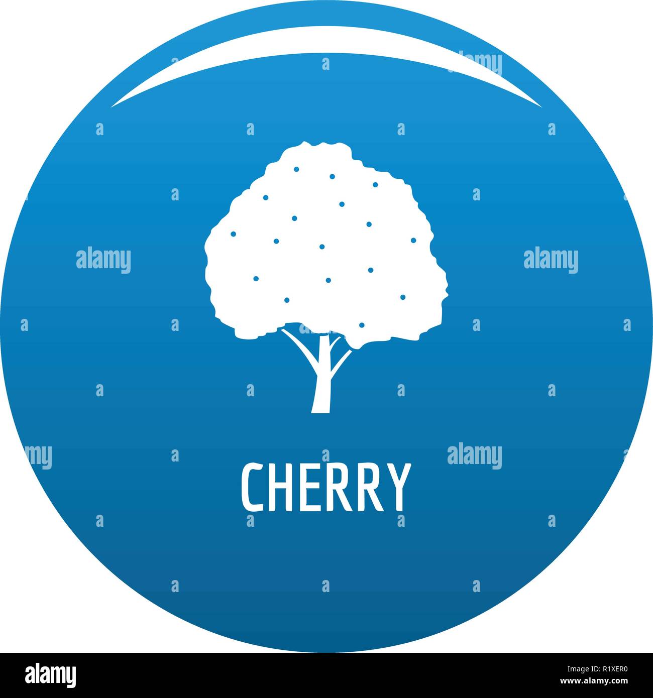 Cherry icon vector blue circle isolated on white background Stock ...