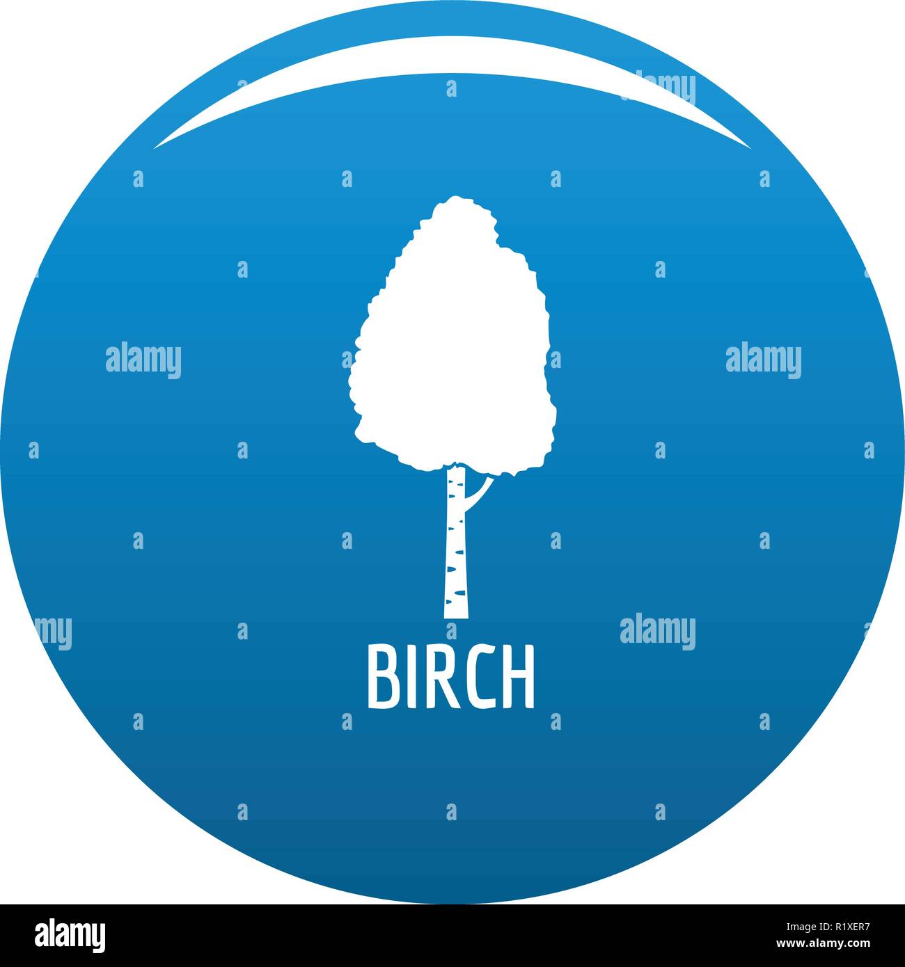 Birch tree icon vector blue circle isolated on white background Stock ...