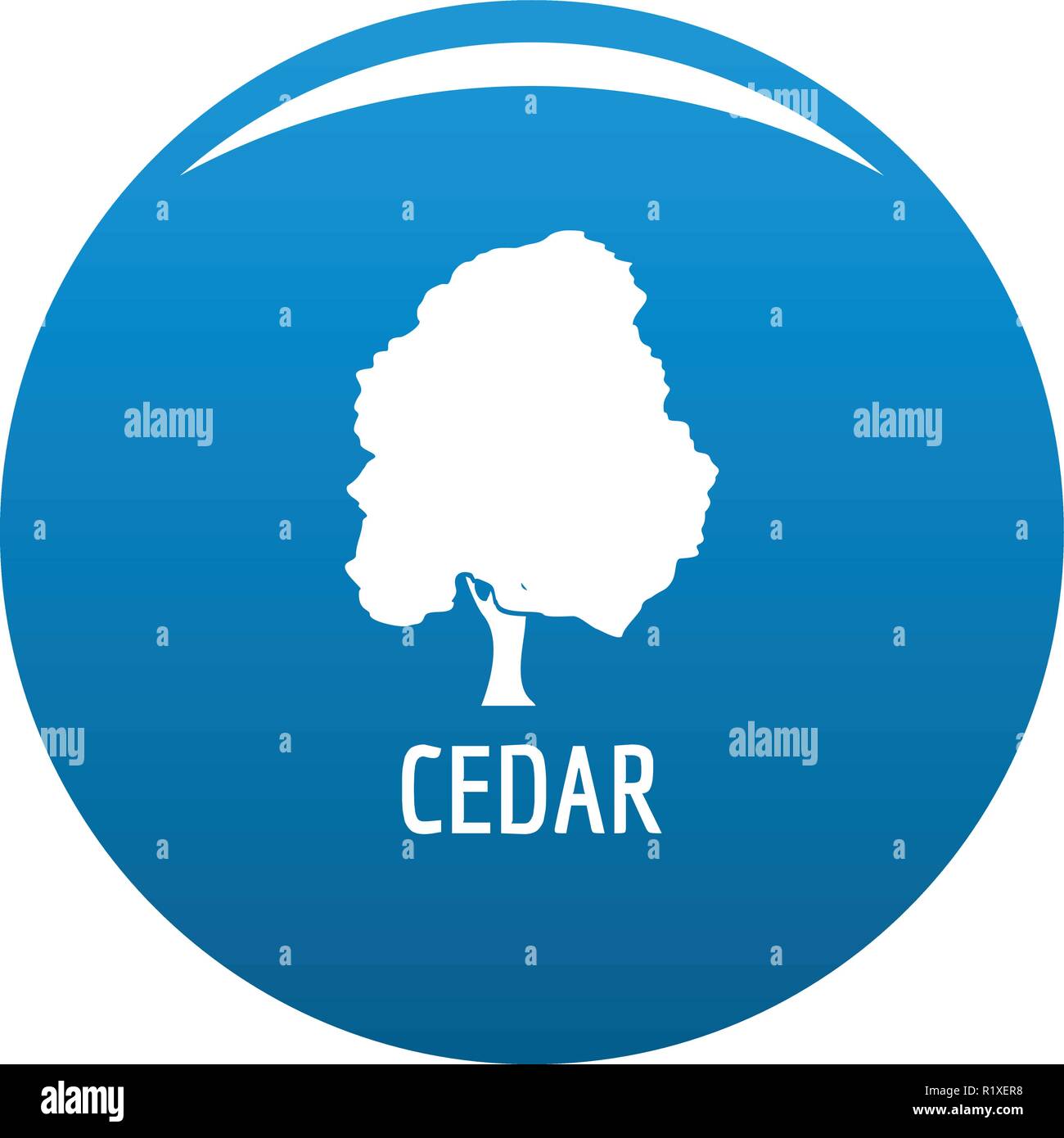 Cedar tree icon vector blue circle isolated on white background Stock ...