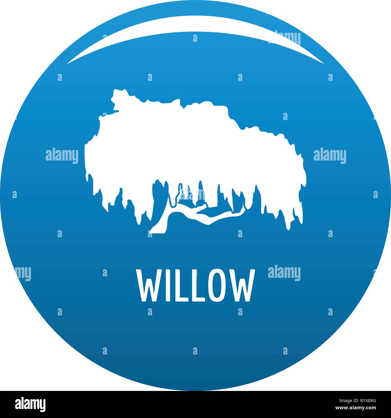 Willow tree icon vector blue circle isolated on white background Stock ...