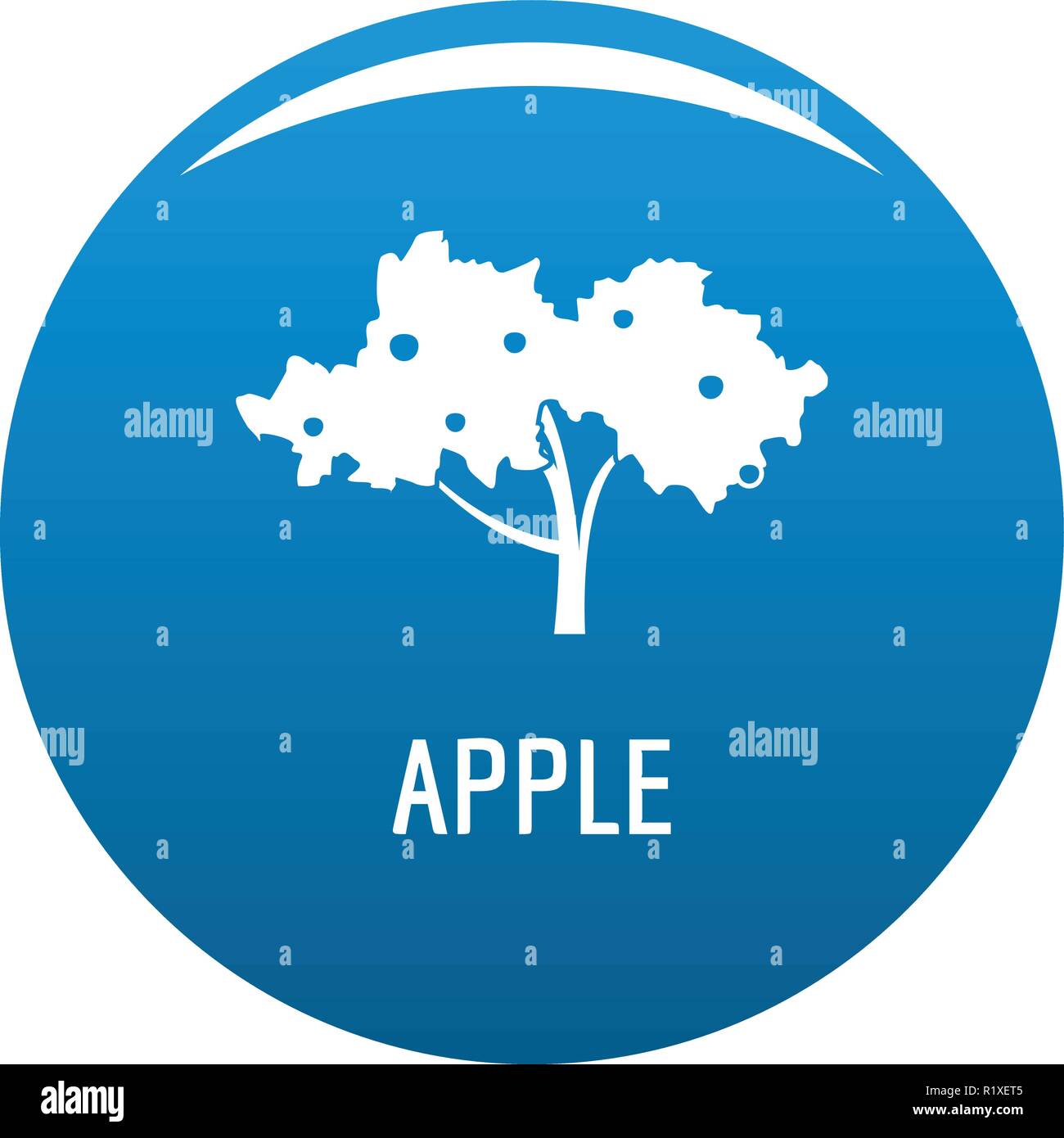 Apple tree icon vector blue circle isolated on white background Stock ...