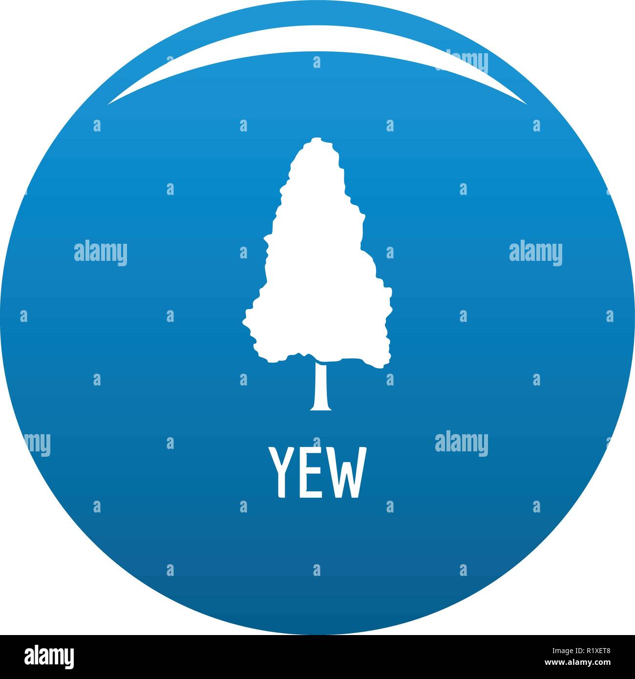Yew tree icon vector blue circle isolated on white background Stock ...