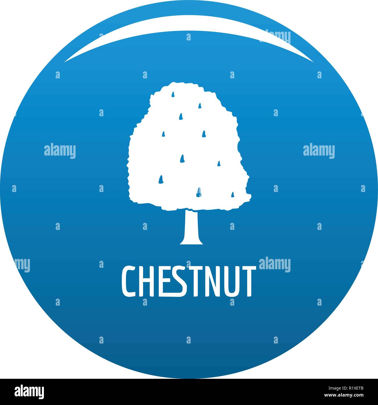 Chestnut tree icon vector blue circle isolated on white background ...