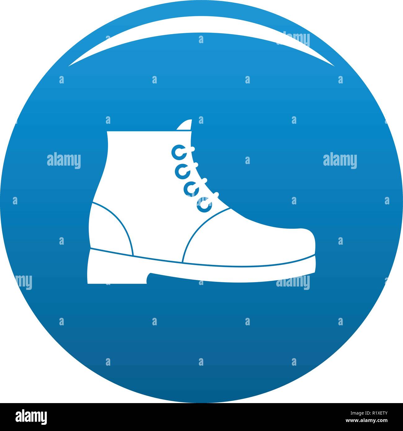 Hiking boots icon vector blue circle isolated on white background Stock ...