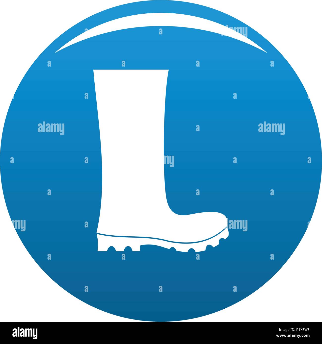 Rubber boots icon vector blue circle isolated on white background Stock ...