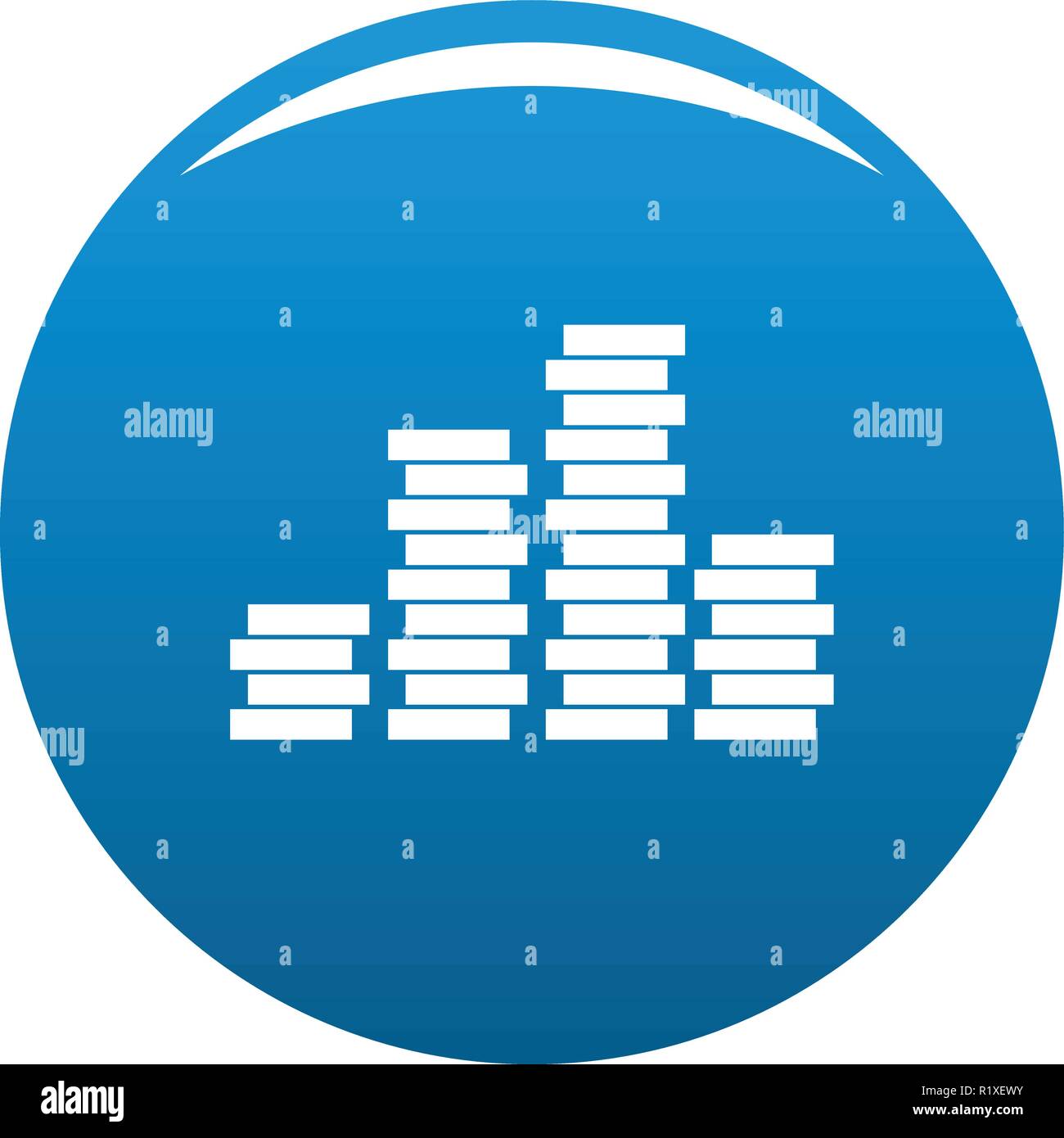 Bundle coin icon vector blue circle isolated on white background Stock ...