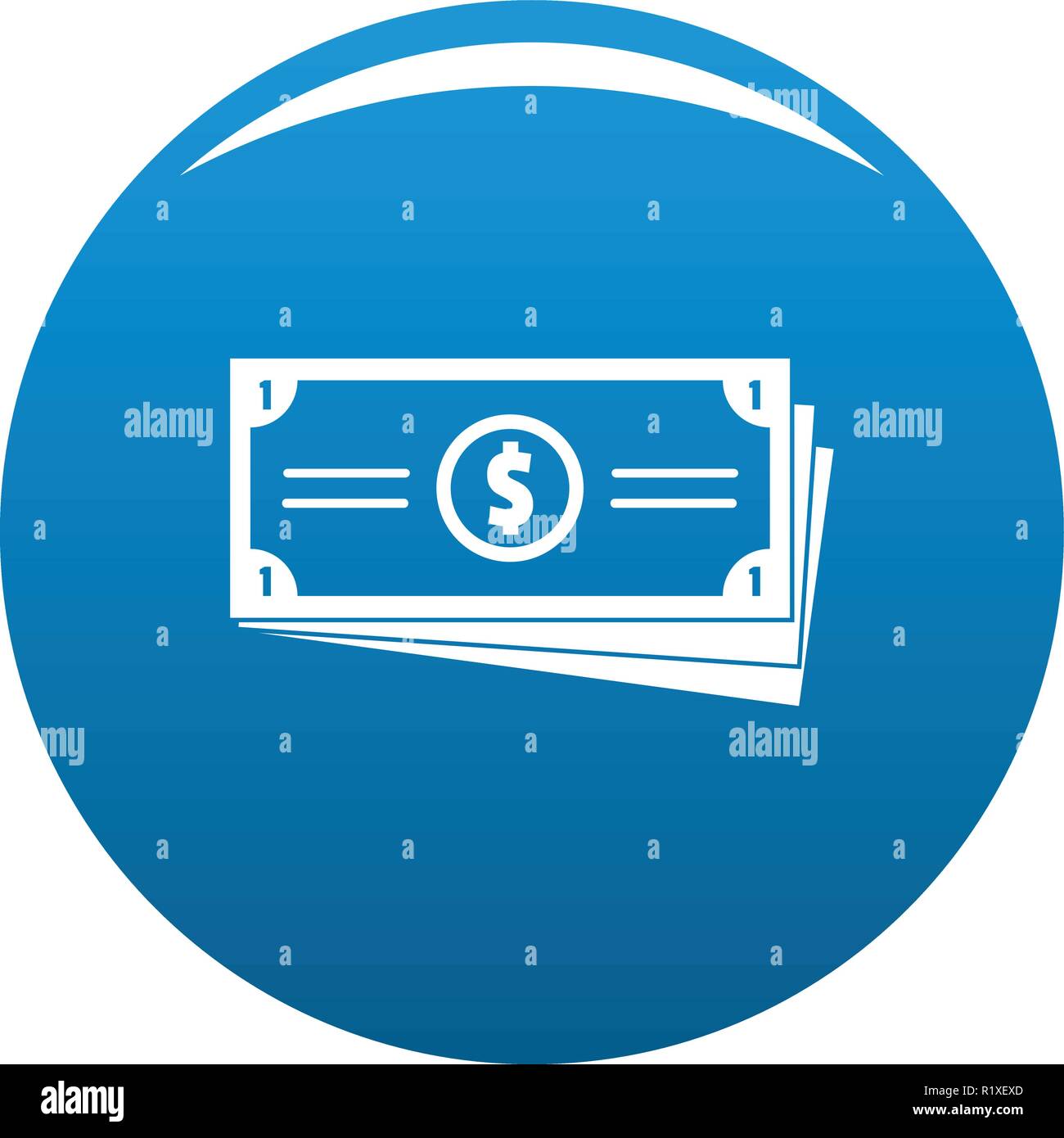 Business money icon vector blue circle isolated on white background ...
