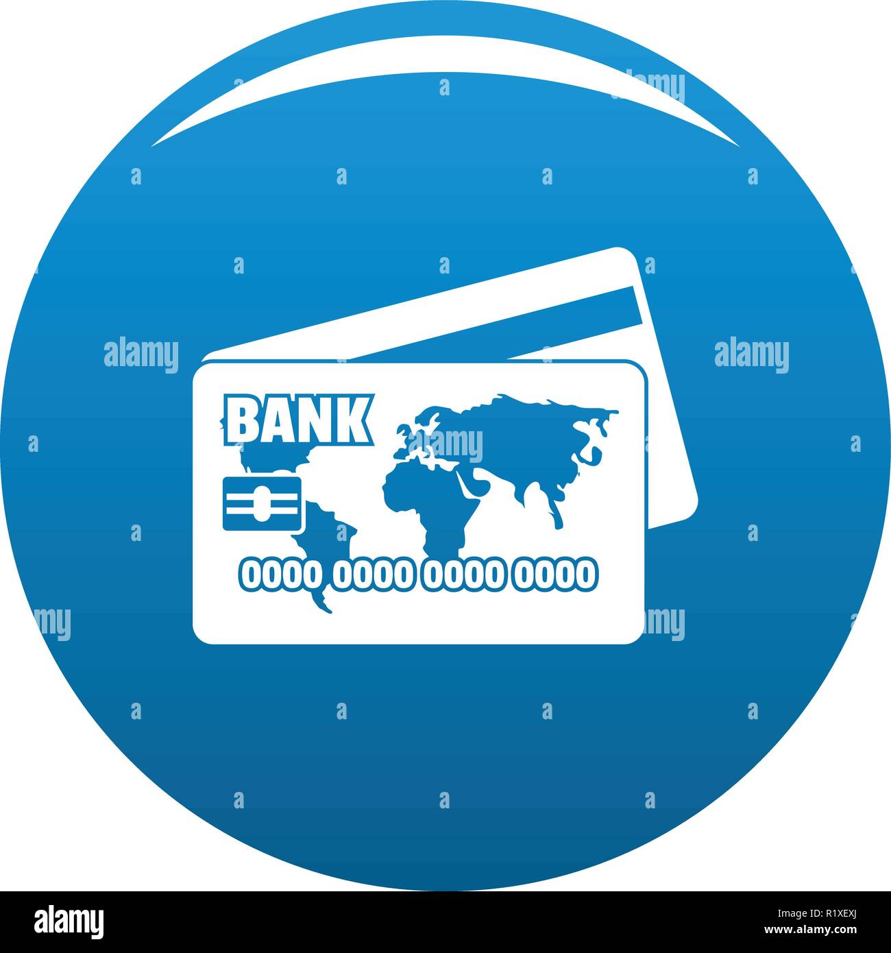 Credit card icon vector blue circle isolated on white background Stock ...