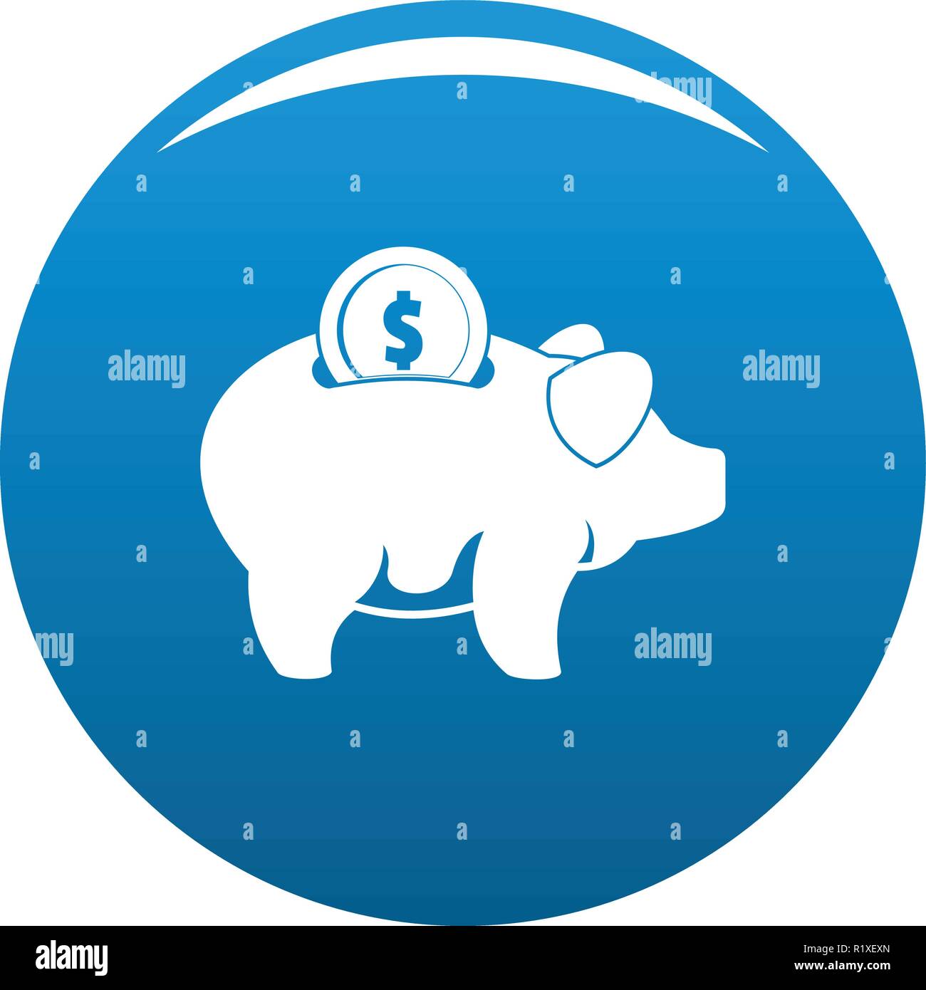 Pig money icon vector blue circle isolated on white background Stock ...