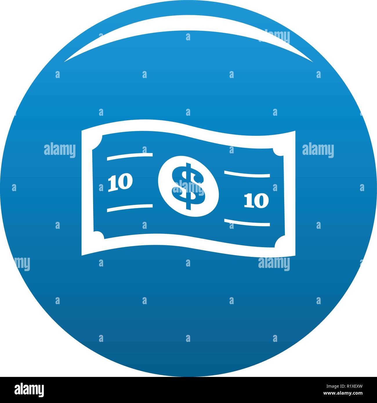 Banknote icon vector blue circle isolated on white background Stock ...