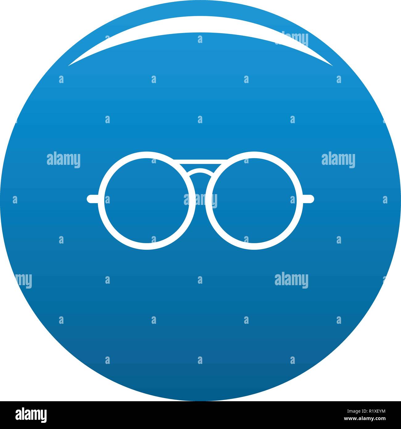 Round lens icon vector blue circle isolated on white background Stock ...