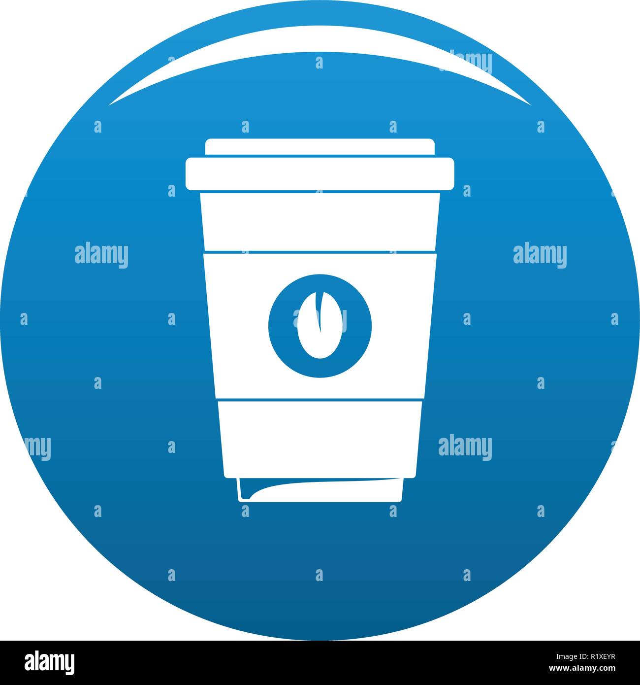 Coffee plastic cup icon vector blue circle isolated on white background ...