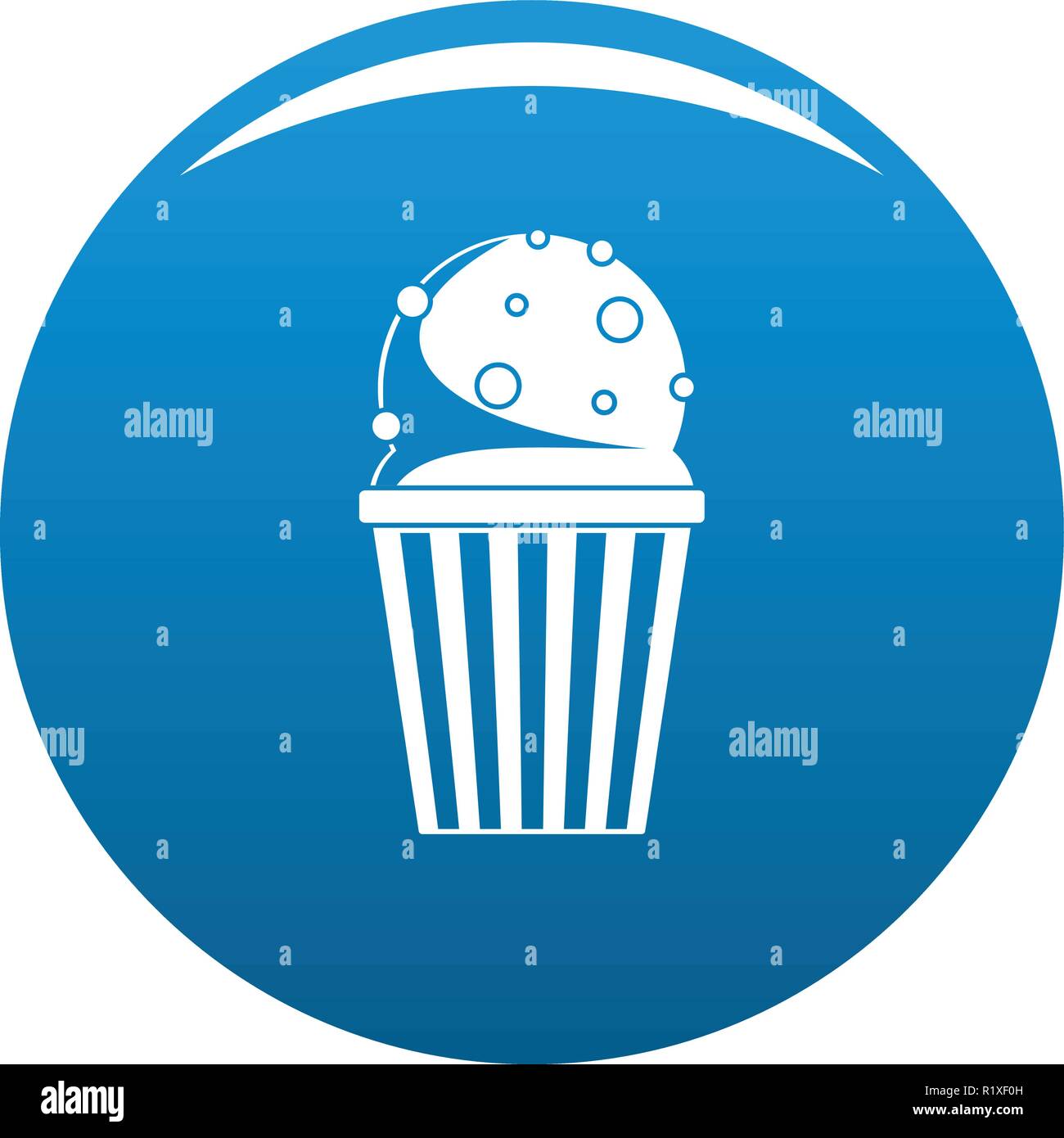 Popcorn icon vector blue circle isolated on white background Stock ...