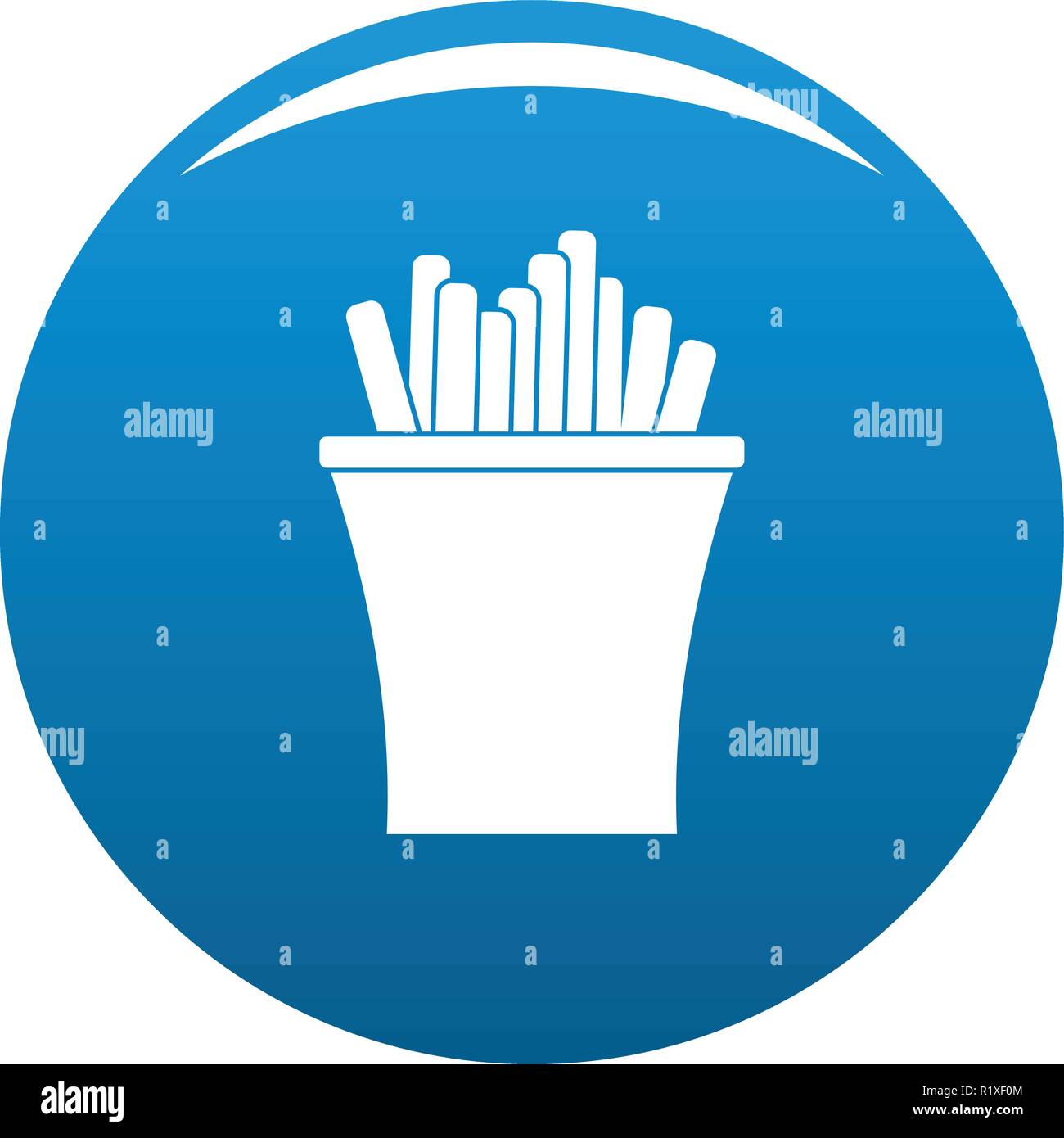 French fries icon vector blue circle isolated on white background Stock ...