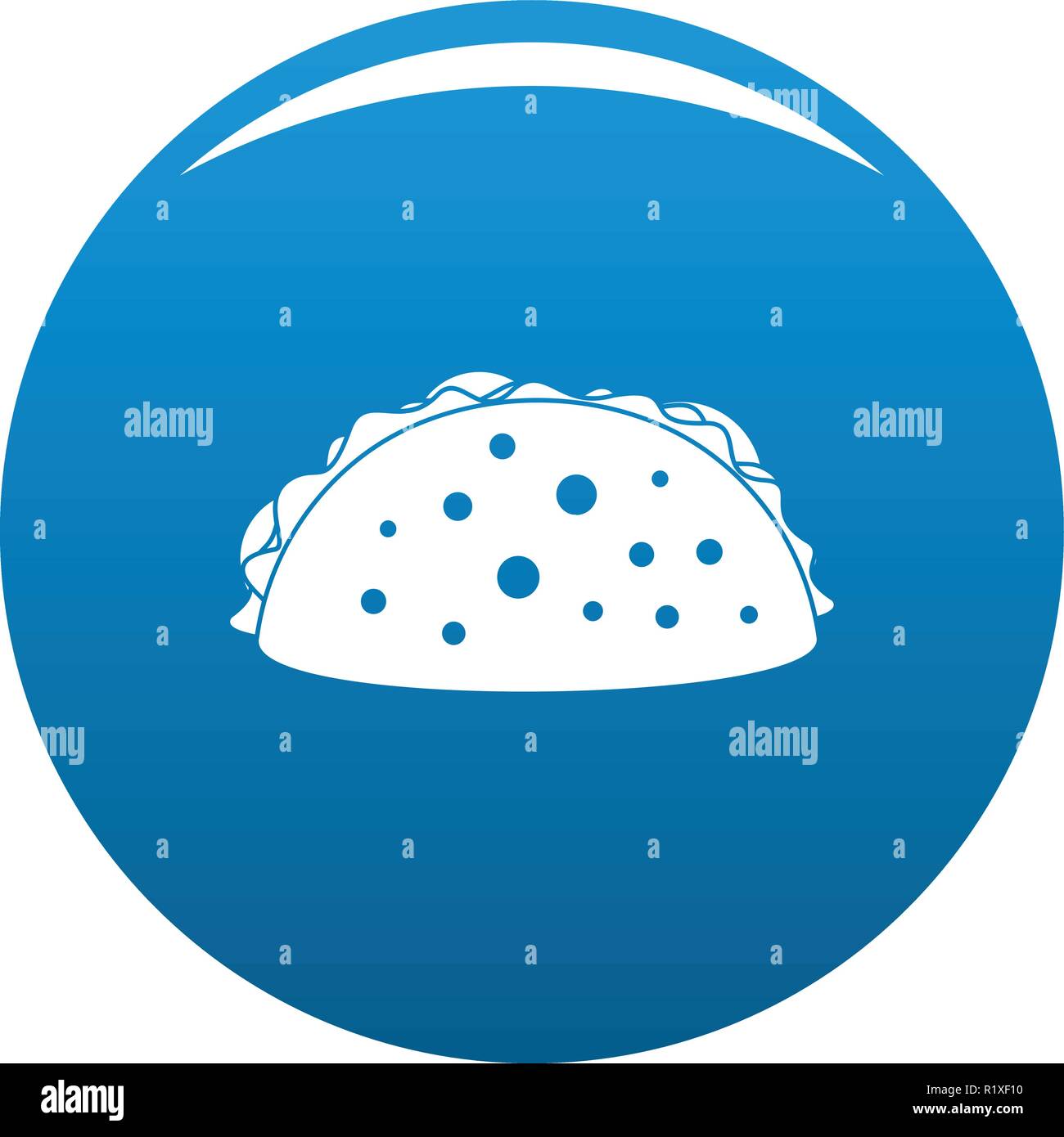 Tacos icon vector blue circle isolated on white background Stock Vector ...