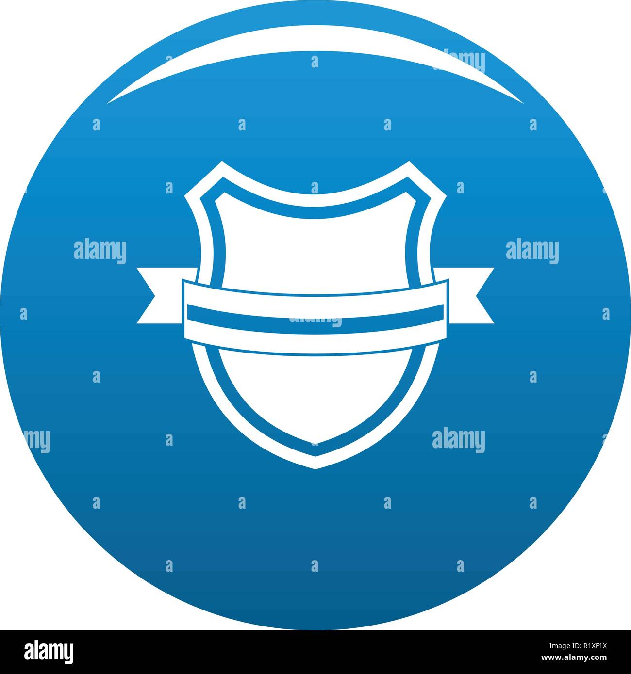 Badge retro icon vector blue circle isolated on white background Stock ...