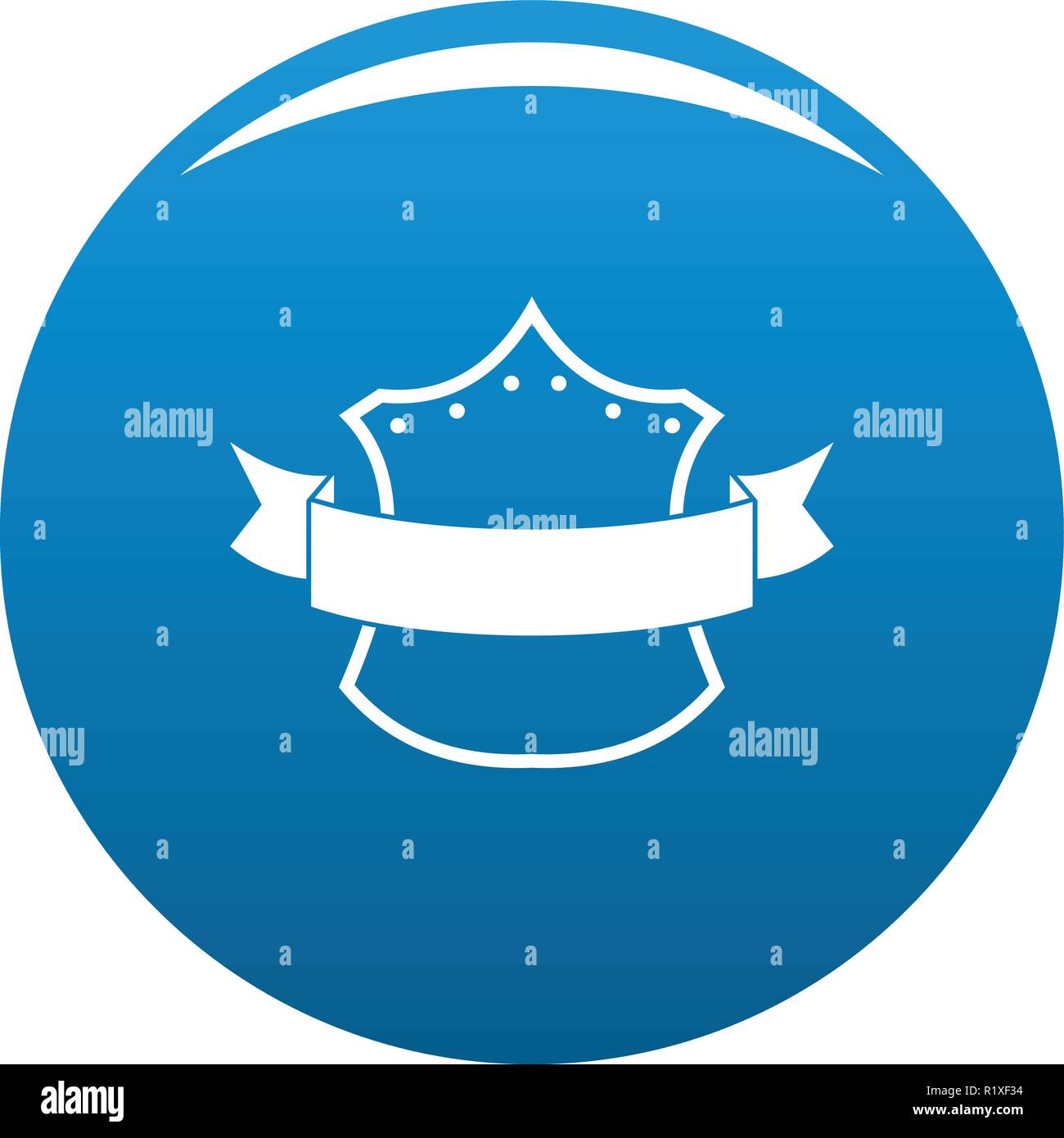 Badge king icon vector blue circle isolated on white background Stock ...