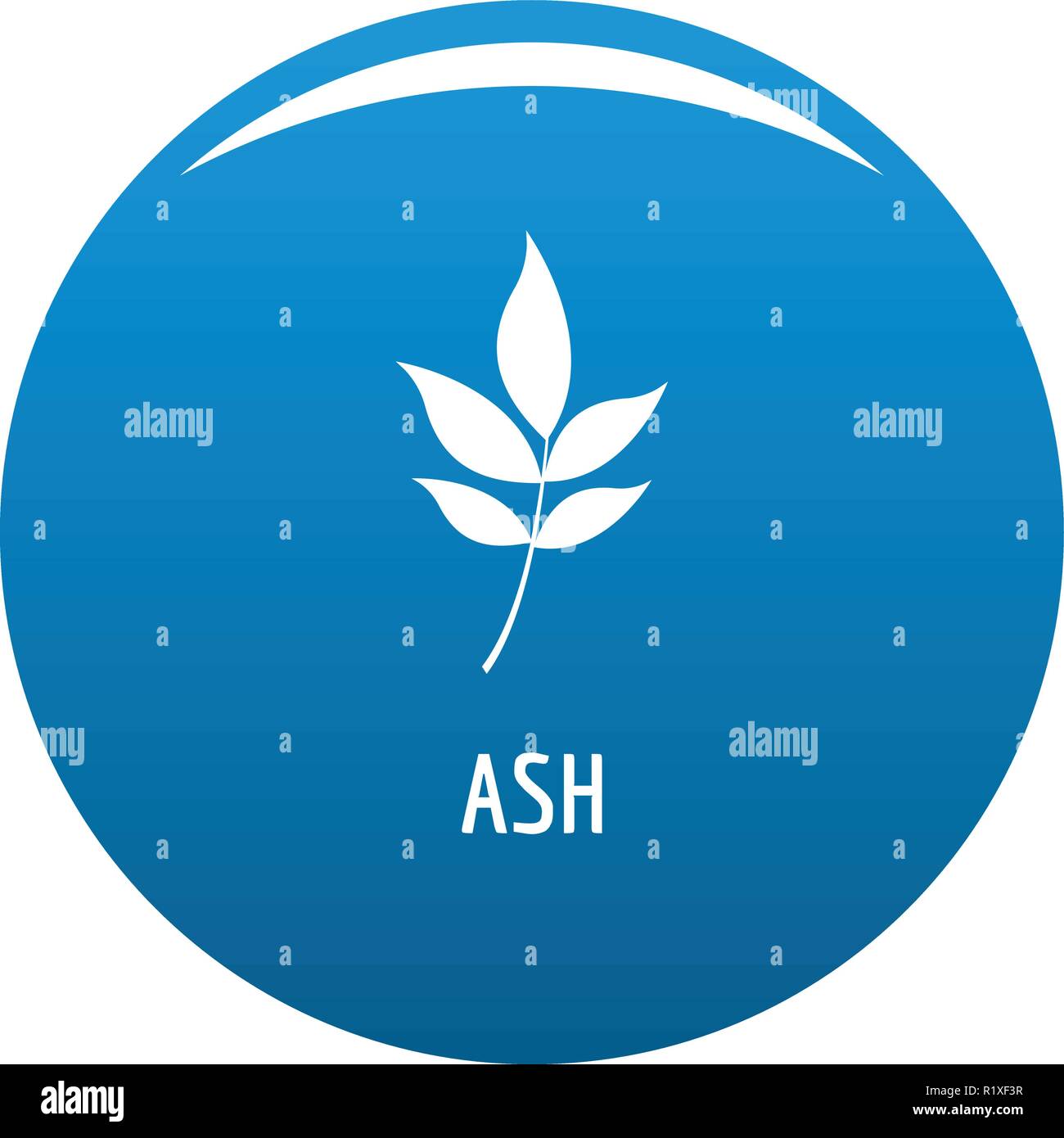 Ash leaf icon vector blue circle isolated on white background Stock ...