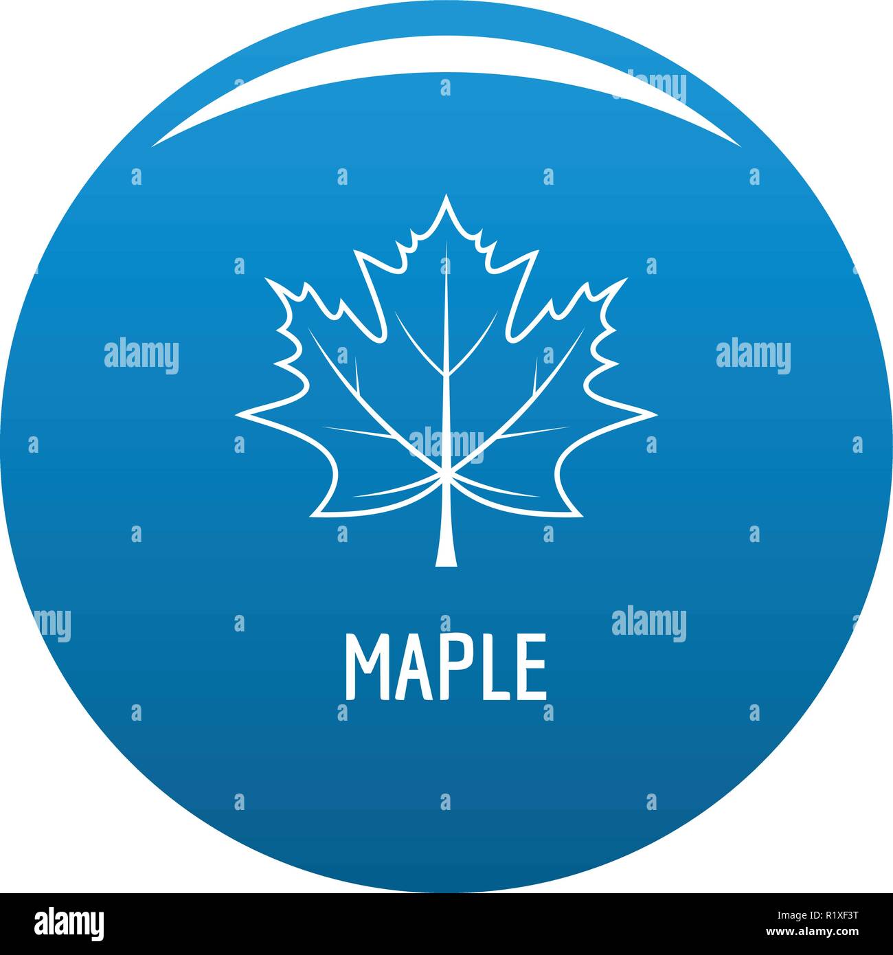 Maple leaf icon vector blue circle isolated on white background Stock ...