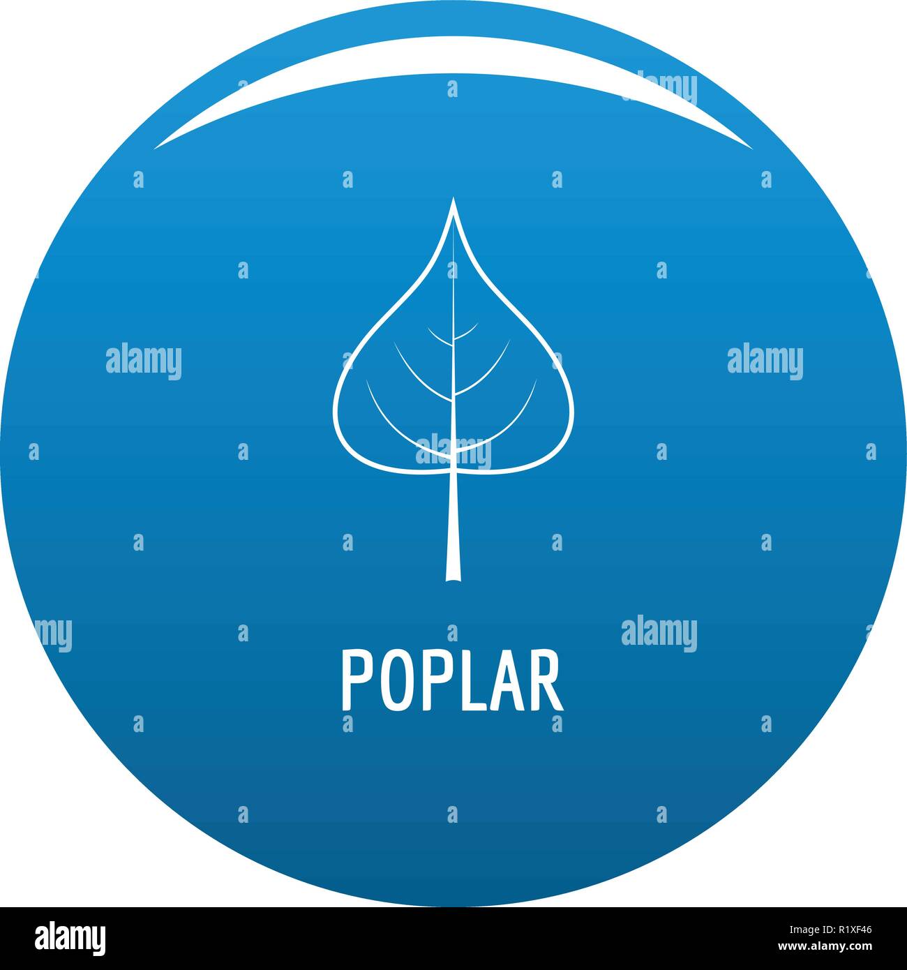 Poplar leaf icon vector blue circle isolated on white background Stock ...