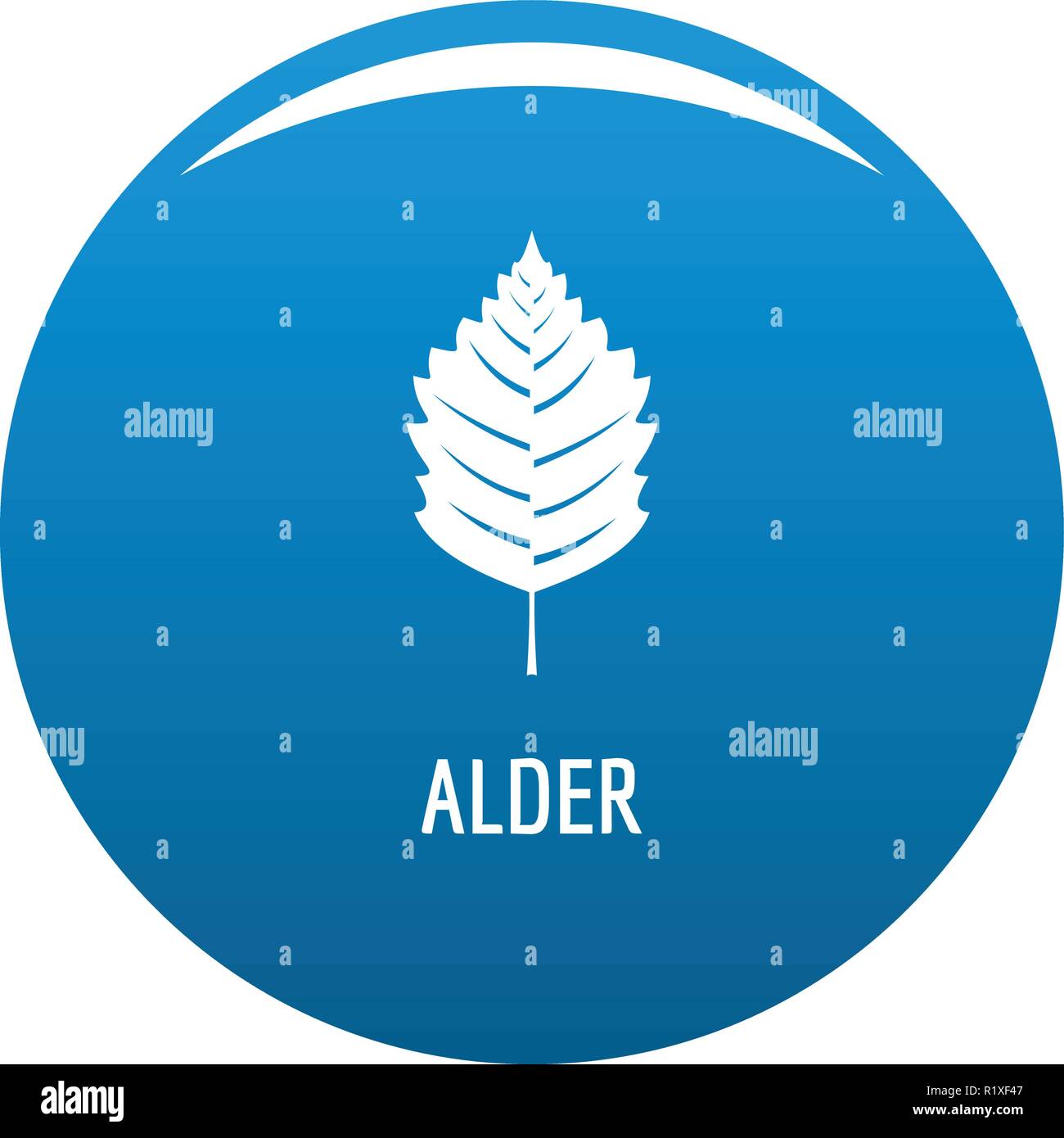 Alder leaf icon vector blue circle isolated on white background Stock ...