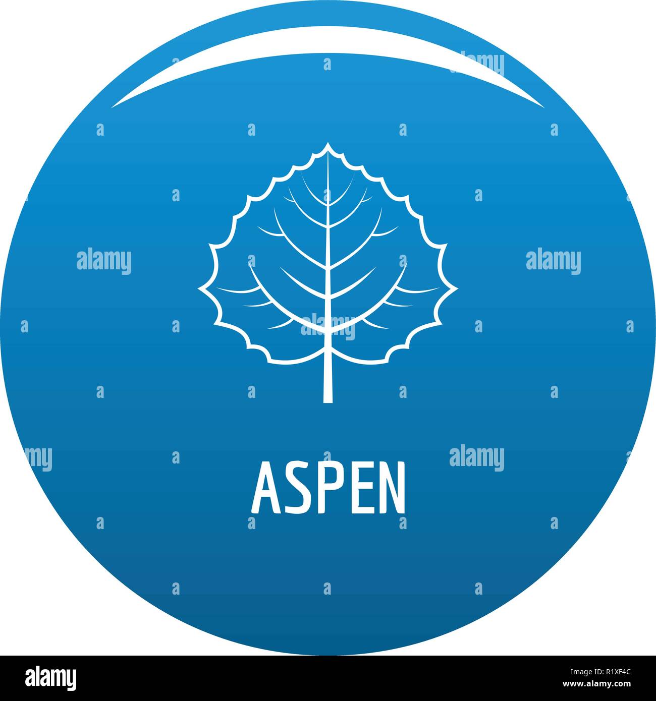 Aspen leaf icon vector blue circle isolated on white background Stock ...