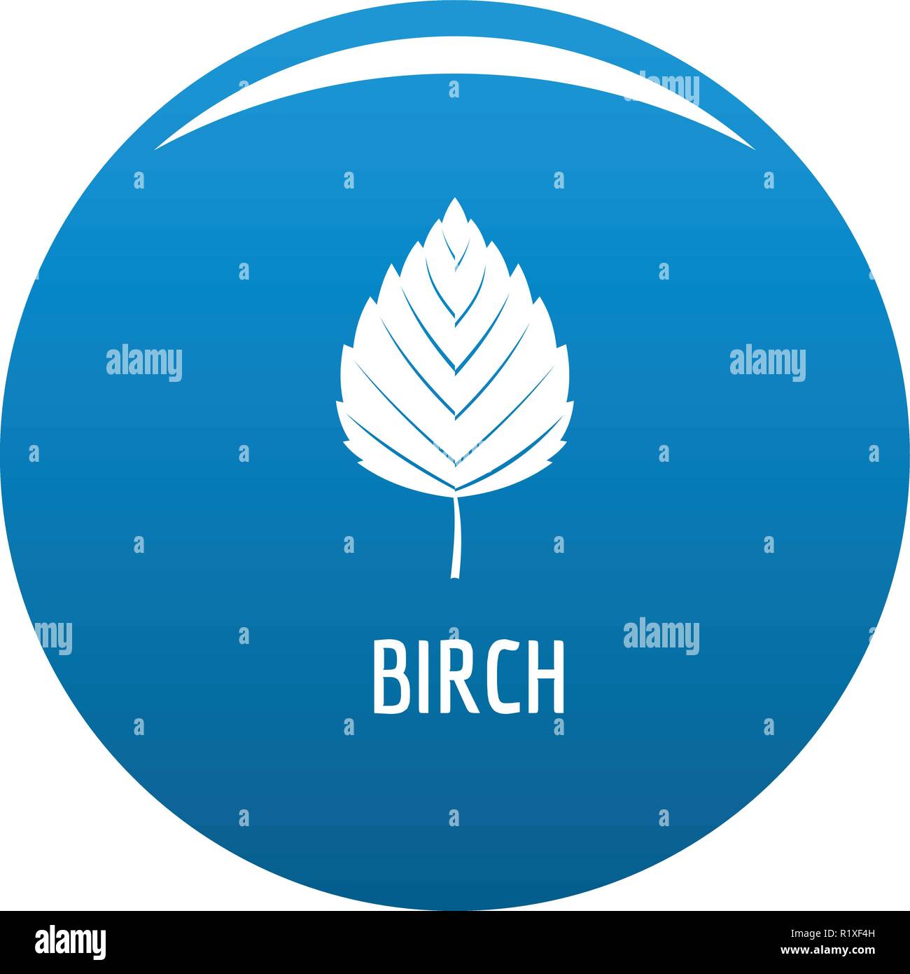 Birch leaf icon vector blue circle isolated on white background Stock ...
