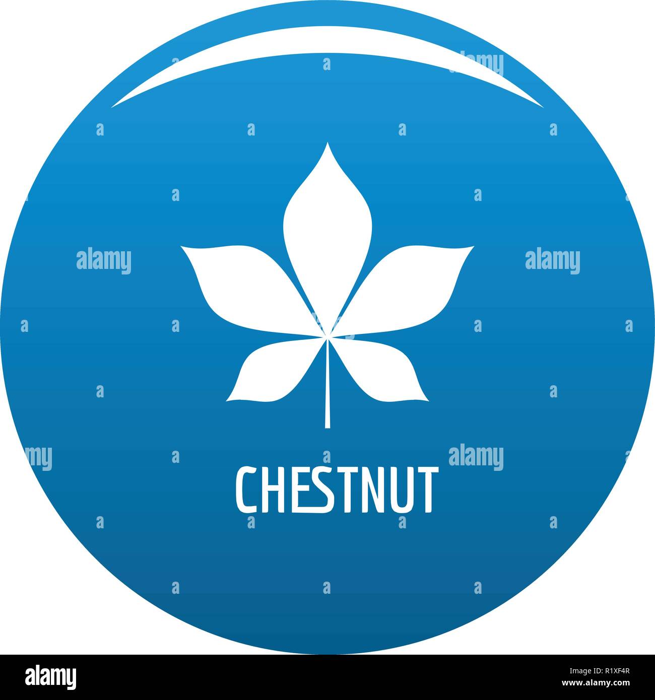 Chestnut leaf icon vector blue circle isolated on white background ...
