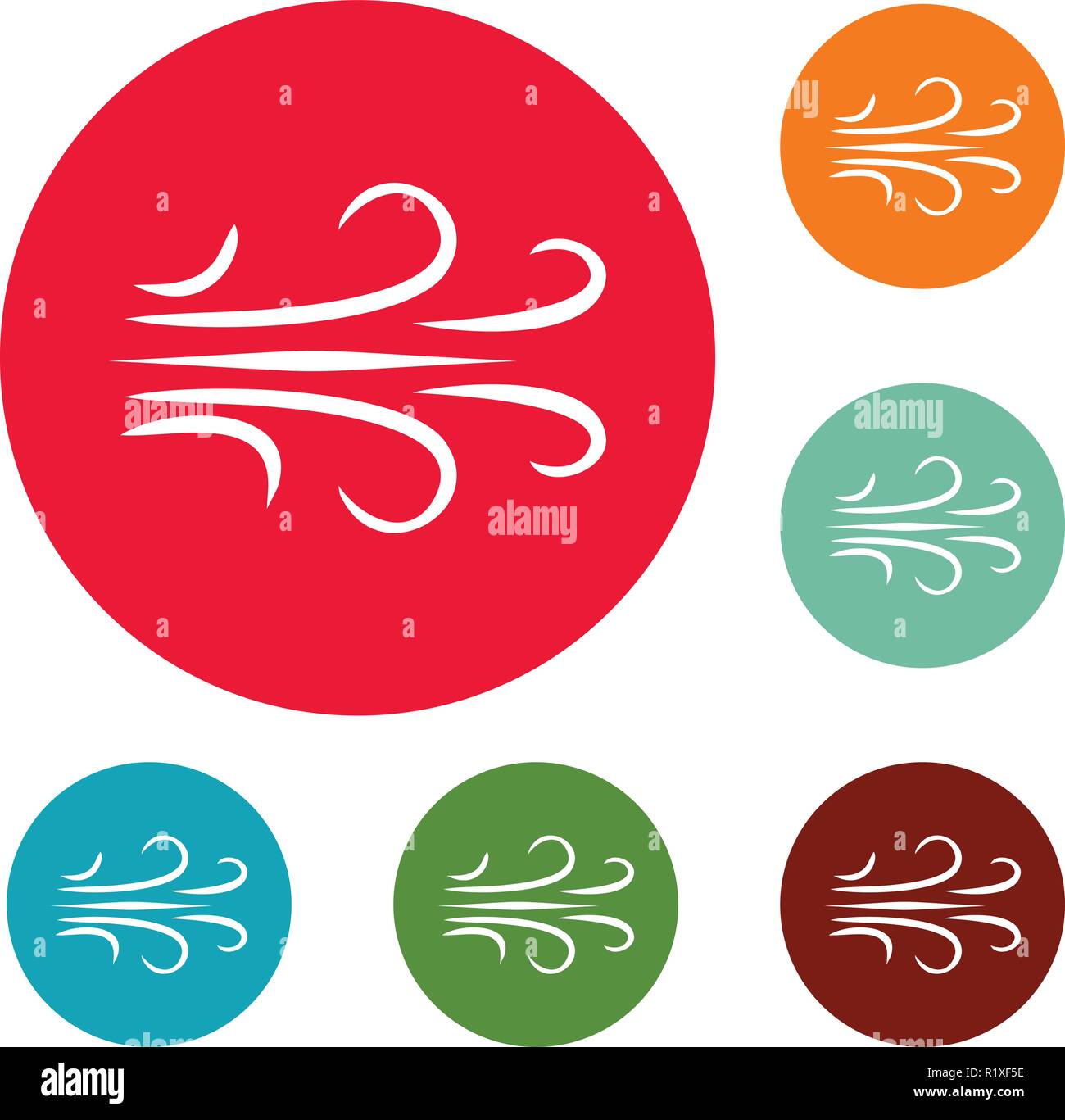 Wind icons circle set vector isolated on white background Stock Vector ...