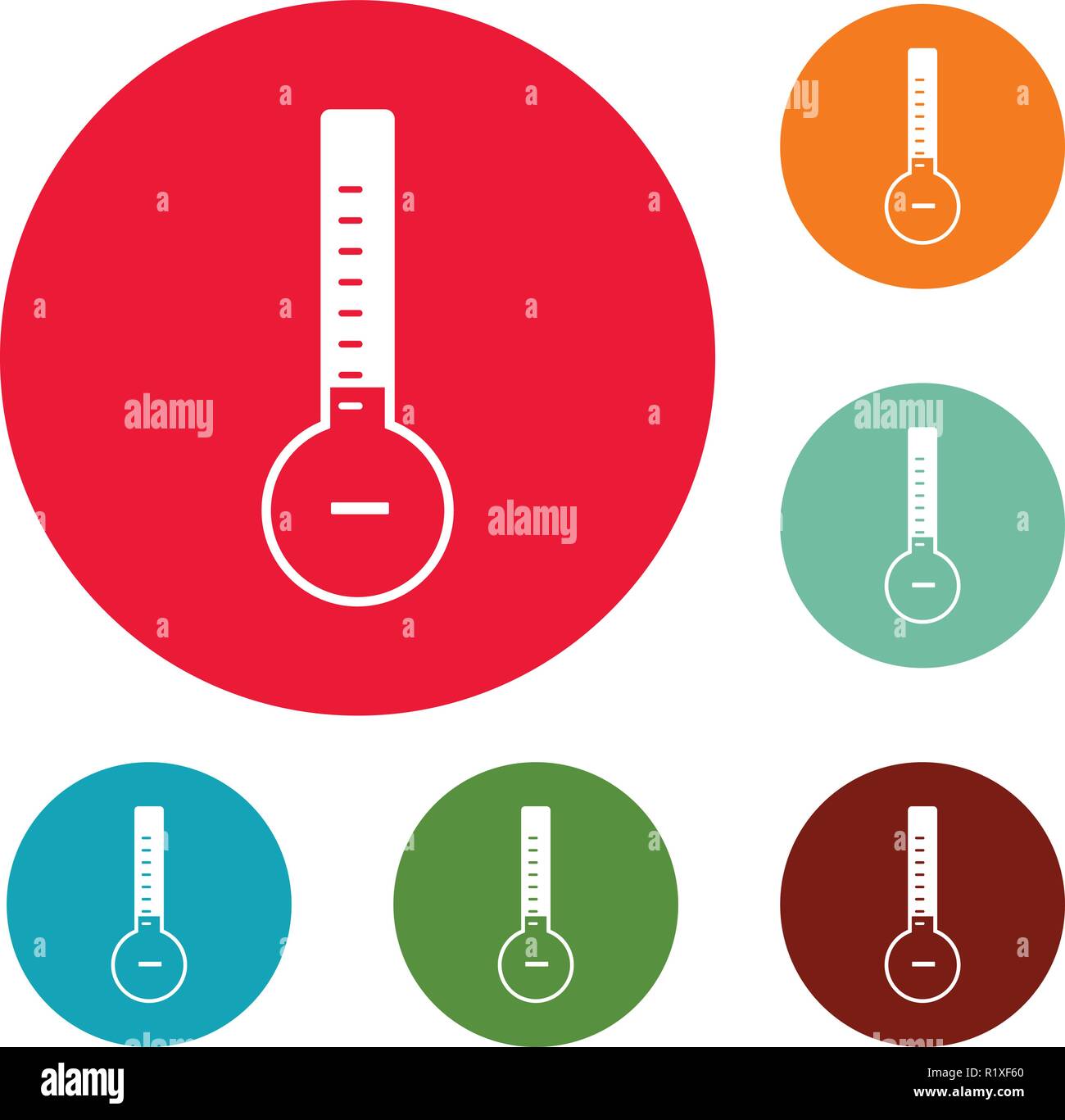 Thermometer cold icons circle set vector isolated on white background ...