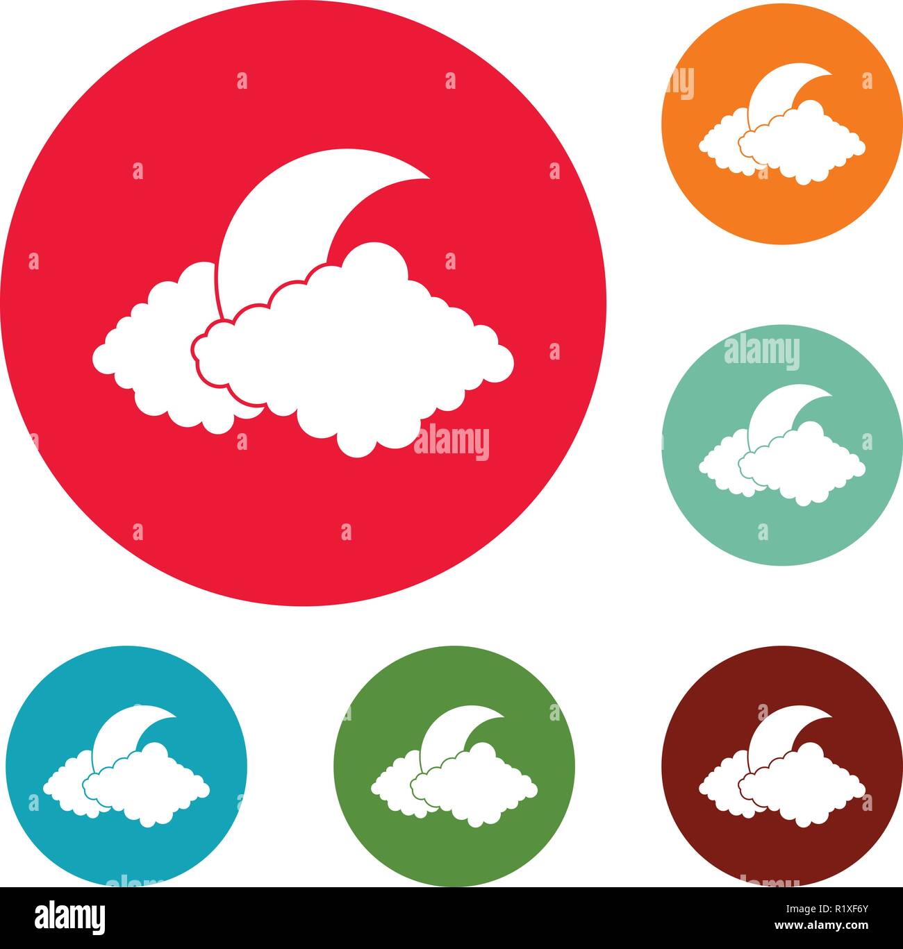 Moon icons circle set vector isolated on white background Stock Vector ...