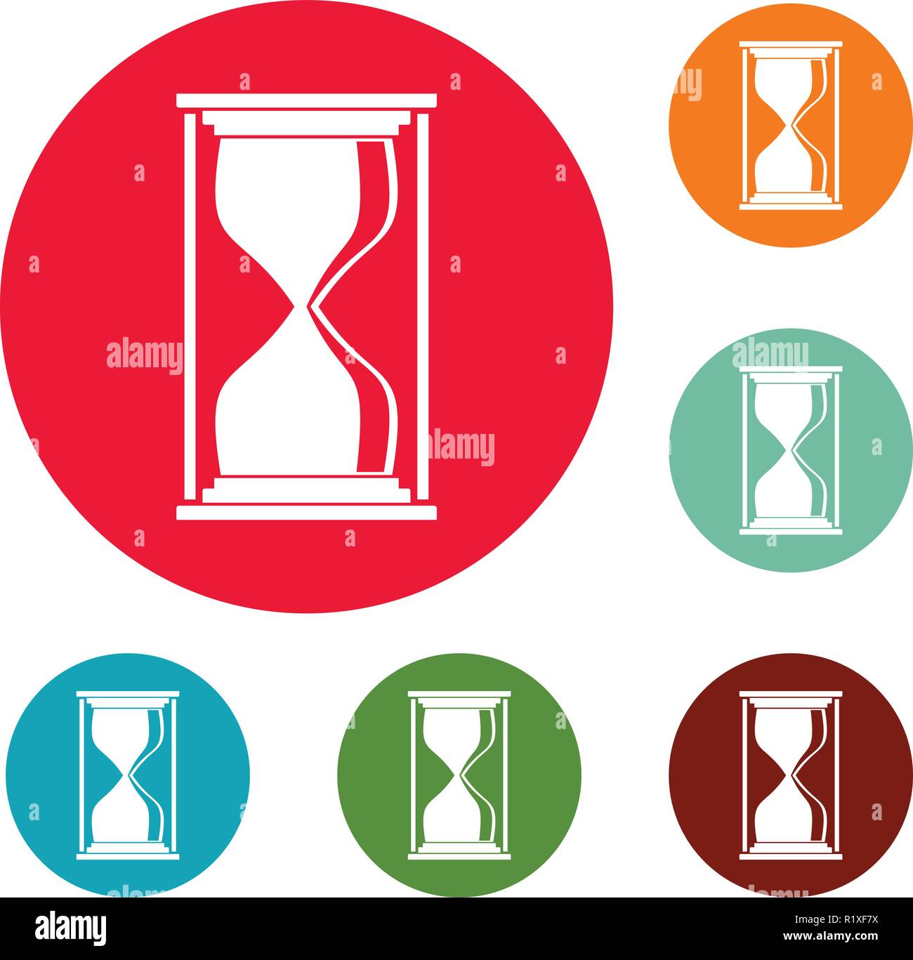 Hourglass icons circle set vector isolated on white background Stock ...